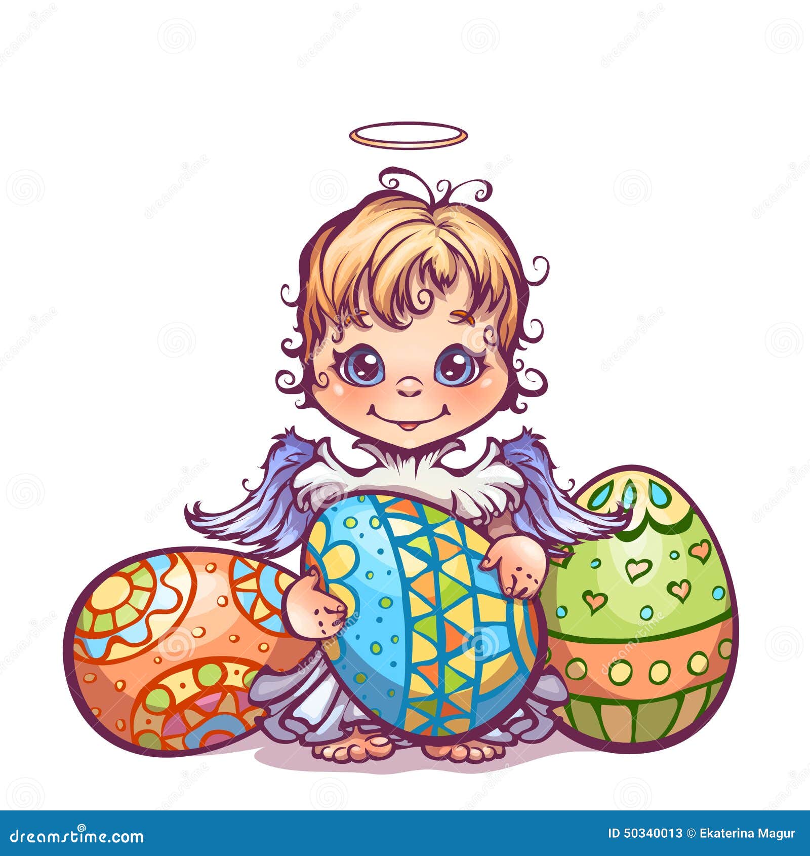 Vector Illustration of Cute Angel Ant Set Easter Stock Vector ...