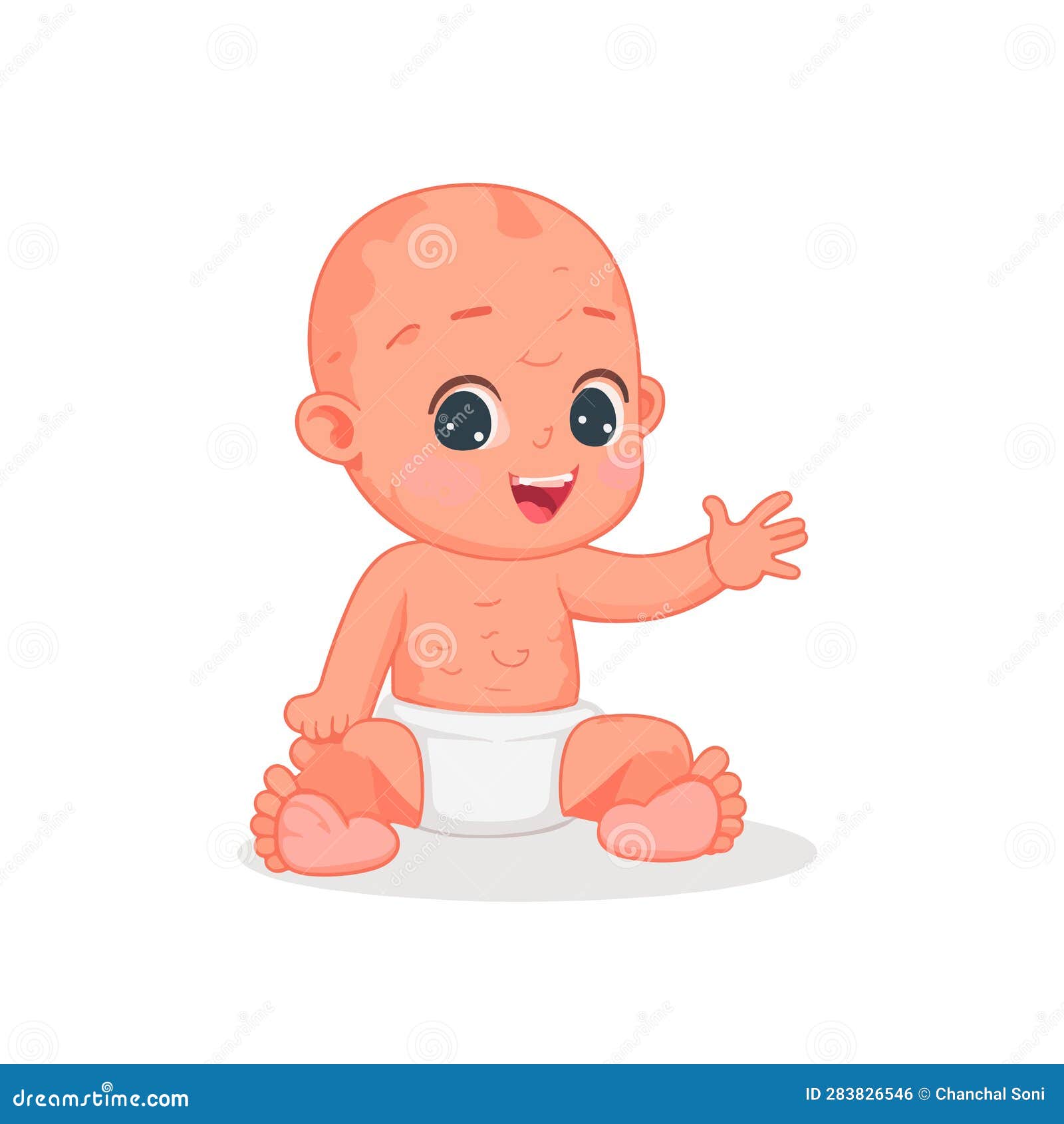Vector Illustration of Cute Baby Crawling Stock Illustration ...