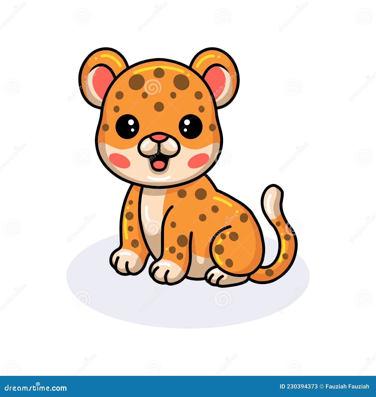 Cute Baby Leopard Cartoon Sitting Stock Vector - Illustration of mascot ...