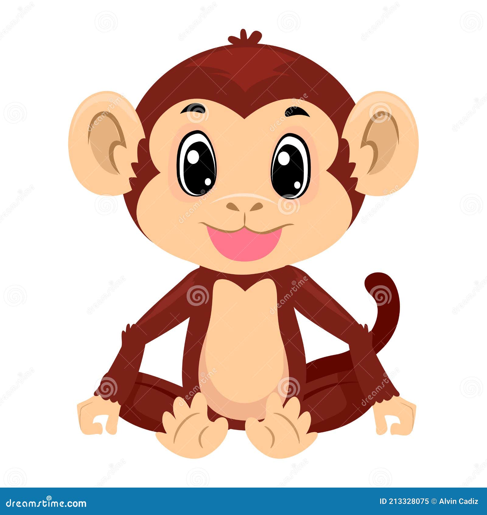 Vector Illustration of a Monkey Cartoon Stock Vector - Illustration of ...