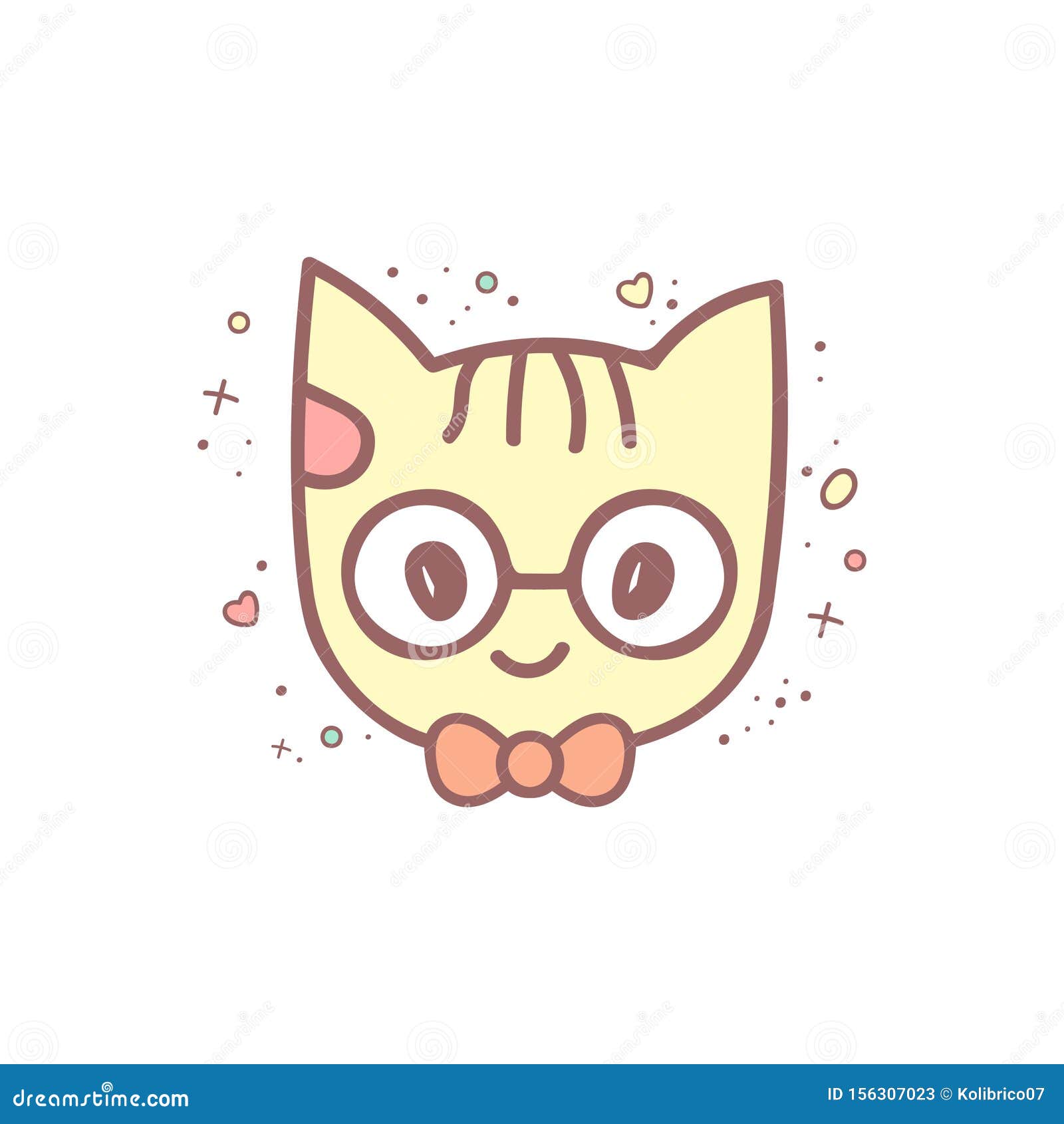 Vector cartoon cat stock vector. Illustration of kitty - 156307023