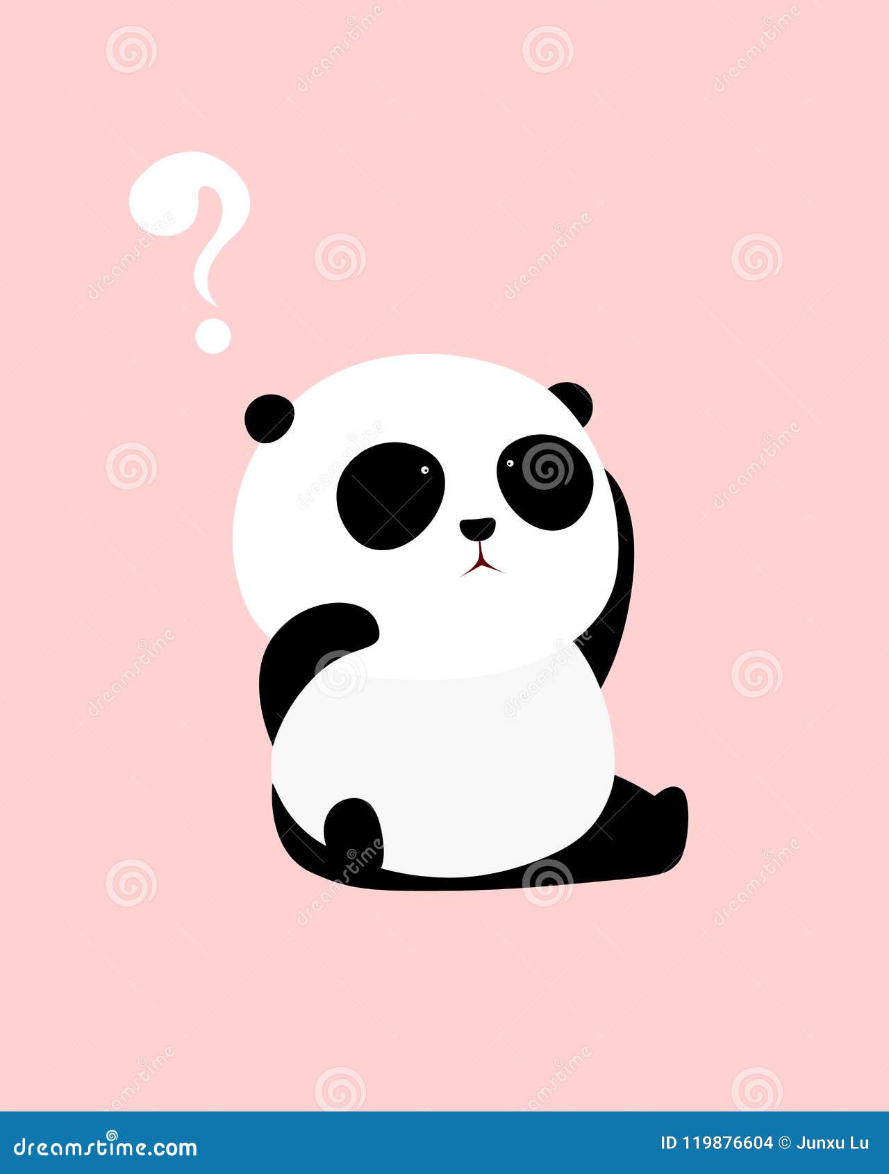 Vector Illustration: a Cute Cartoon Giant Panda Sits on the Ground ...