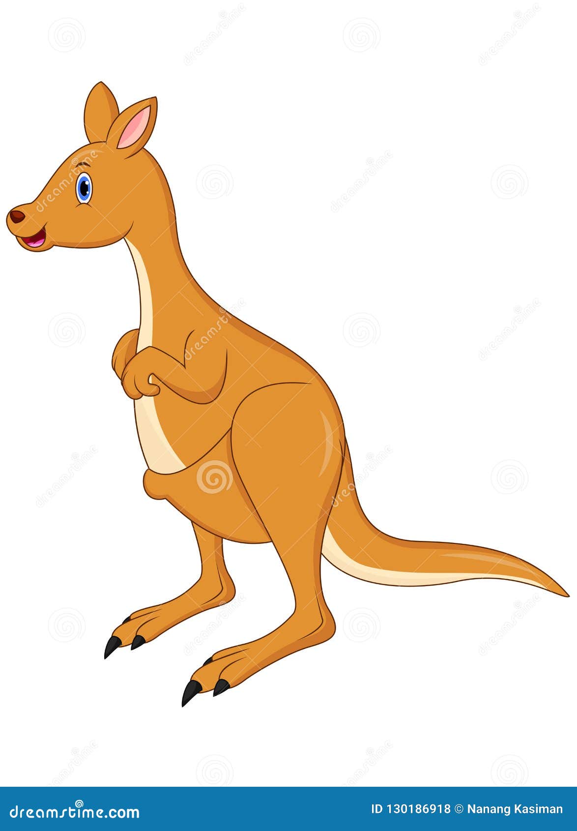 Vector Illustration of Cute Cartoon Kangaroo Stock Vector ...