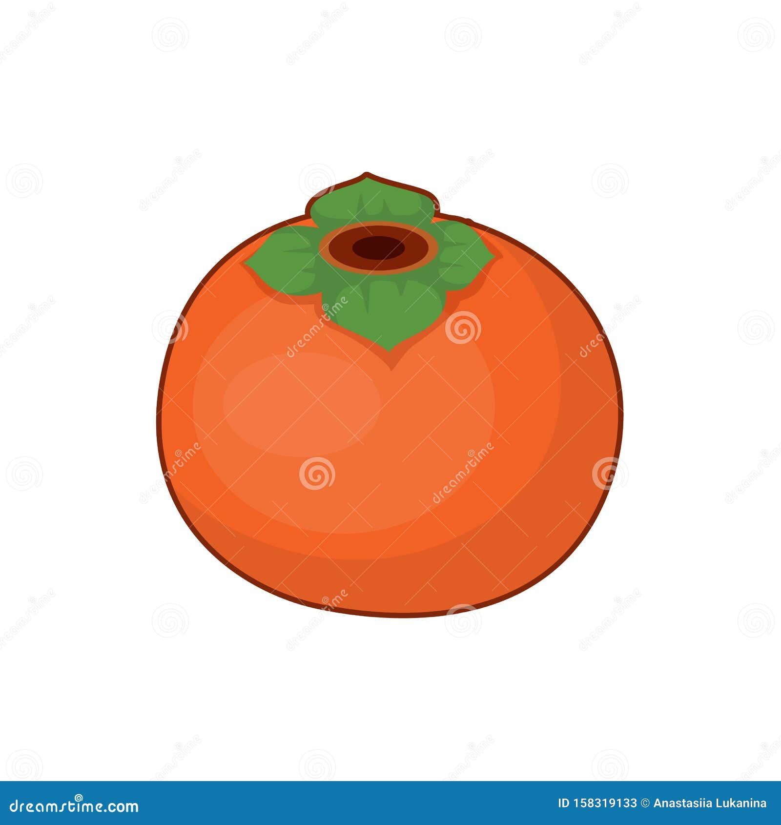 Persimmon - Fruit Symbol For Farm Market Menu. Healthy Food Design ...