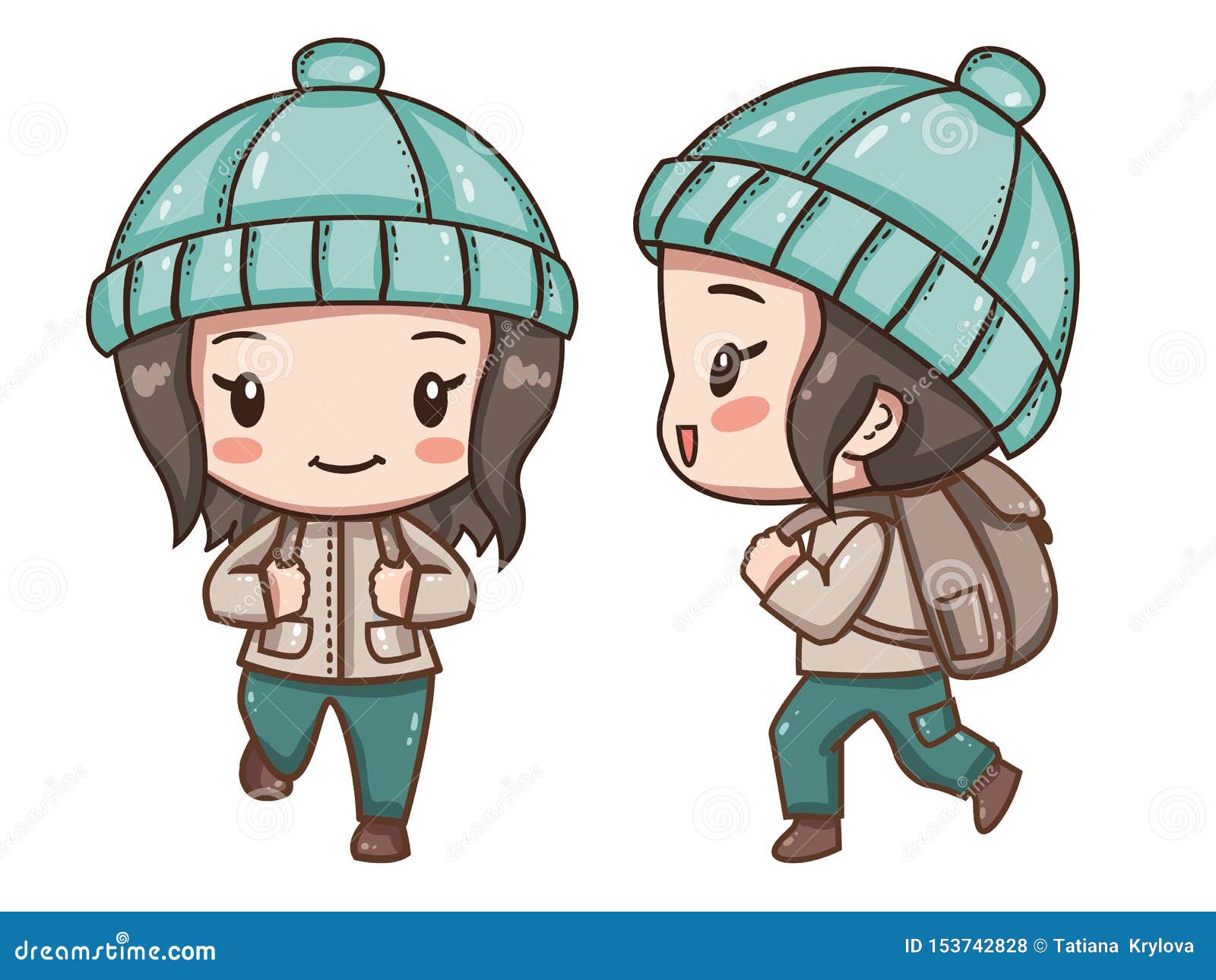 Vector Illustration of Cute Chibi Character Isolated on White ...