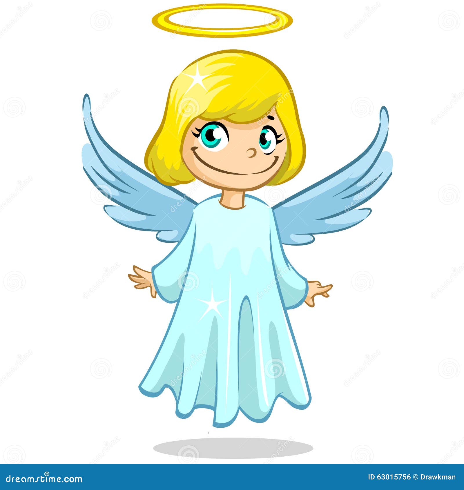 Angel Character Torso With Different Expressions. Cartoon Vector ...