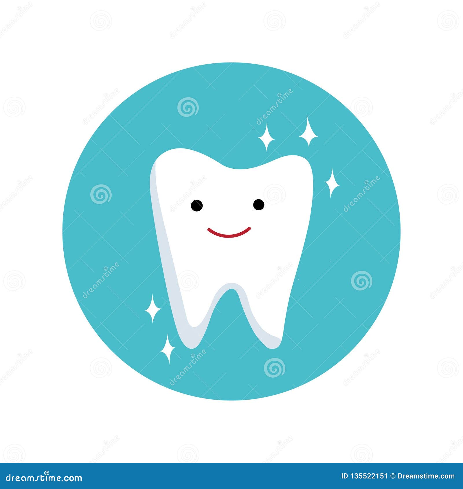 Vector Illustration of Cute Clean Tooth Stock Vector - Illustration of ...
