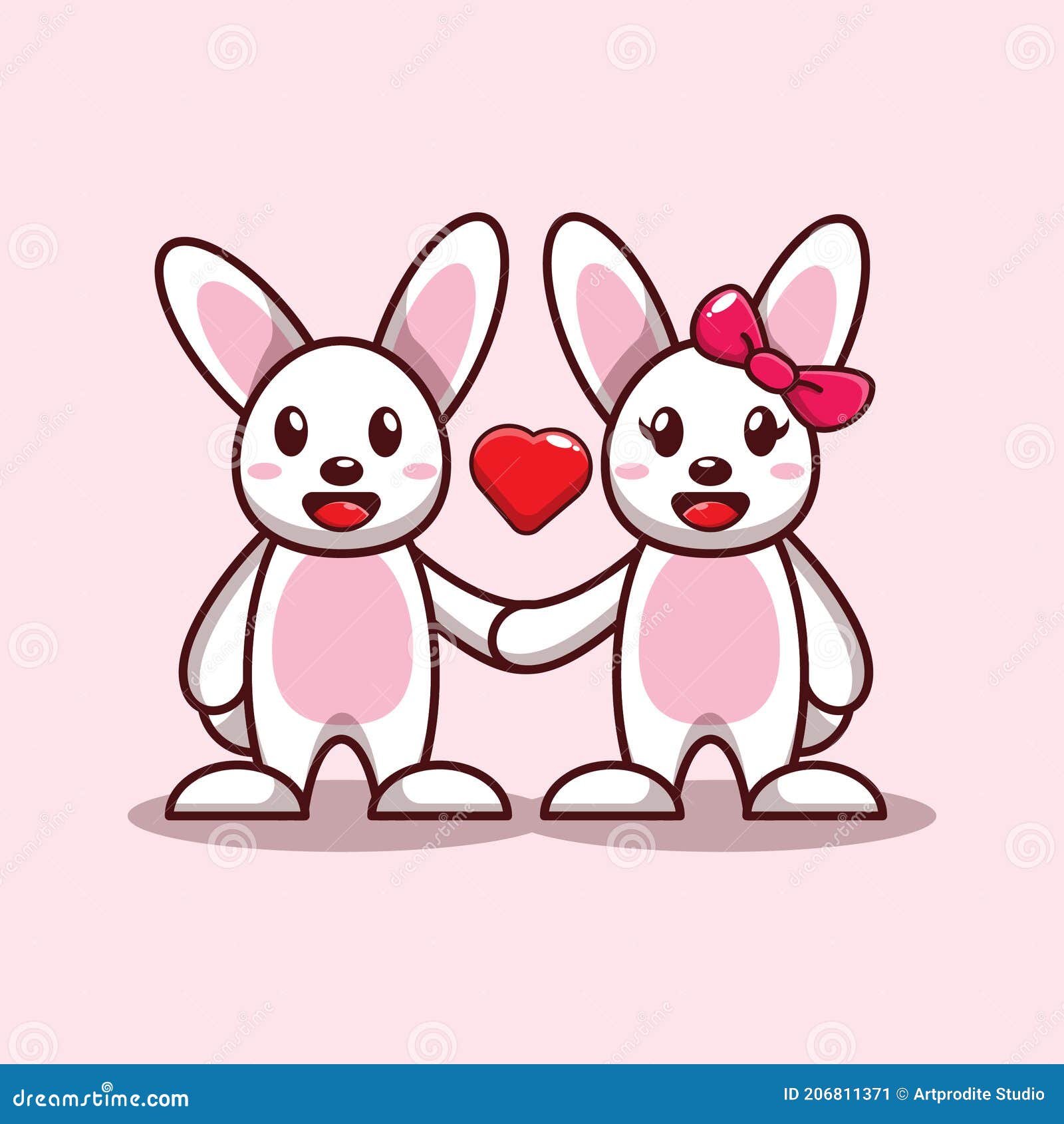 Vector Illustration Cute Couple Rabbit Stock Vector - Illustration of ...