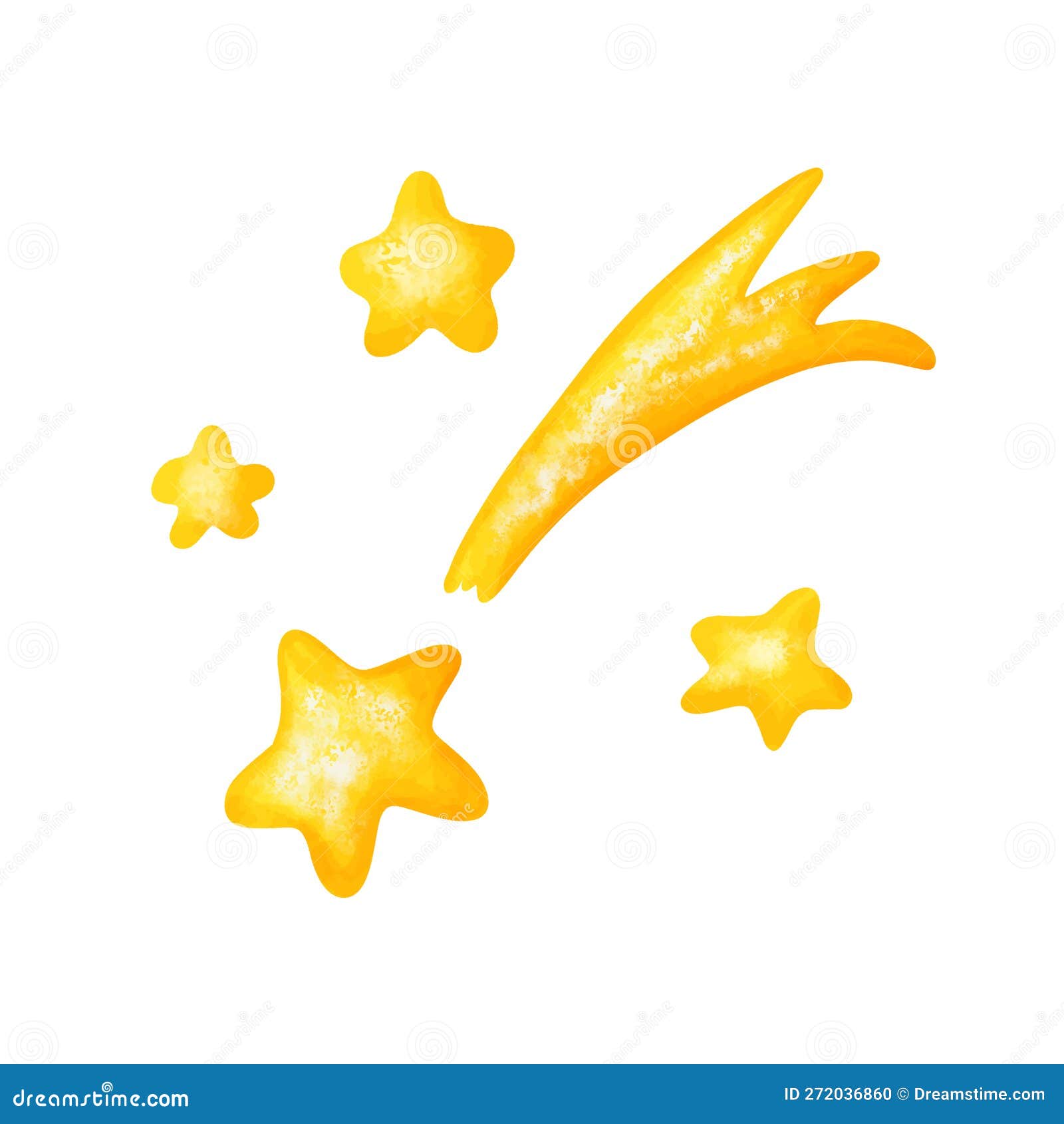 Vector Illustration of Cute Falling Stars. Space Element in Cartoon ...