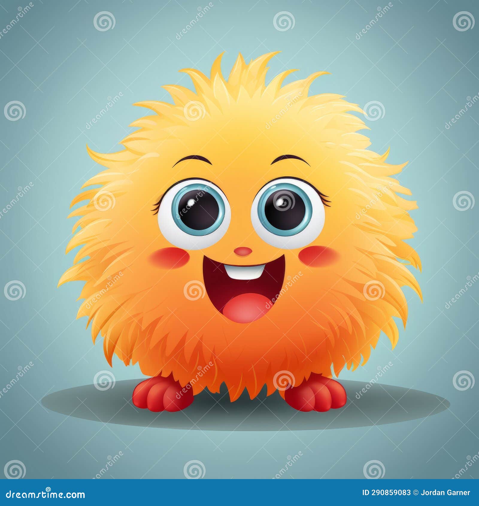 Vector Illustration of a Cute Fluffy Monster Vector Illustration Stock ...