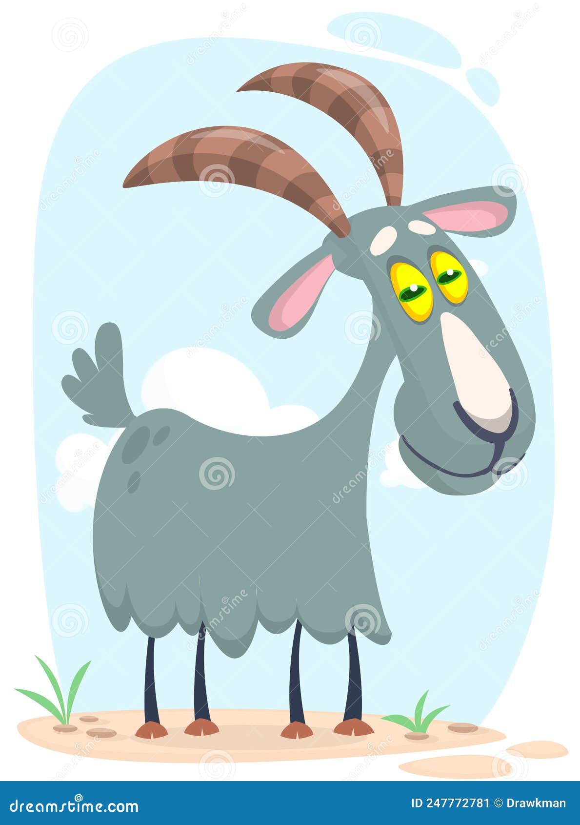 Vector Illustration of Cute Goat Character Cartoon Isolated Stock ...