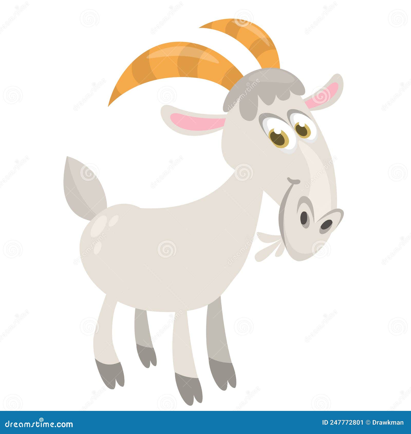 Vector Illustration of Cute Goat Character Cartoon Isolated Stock ...