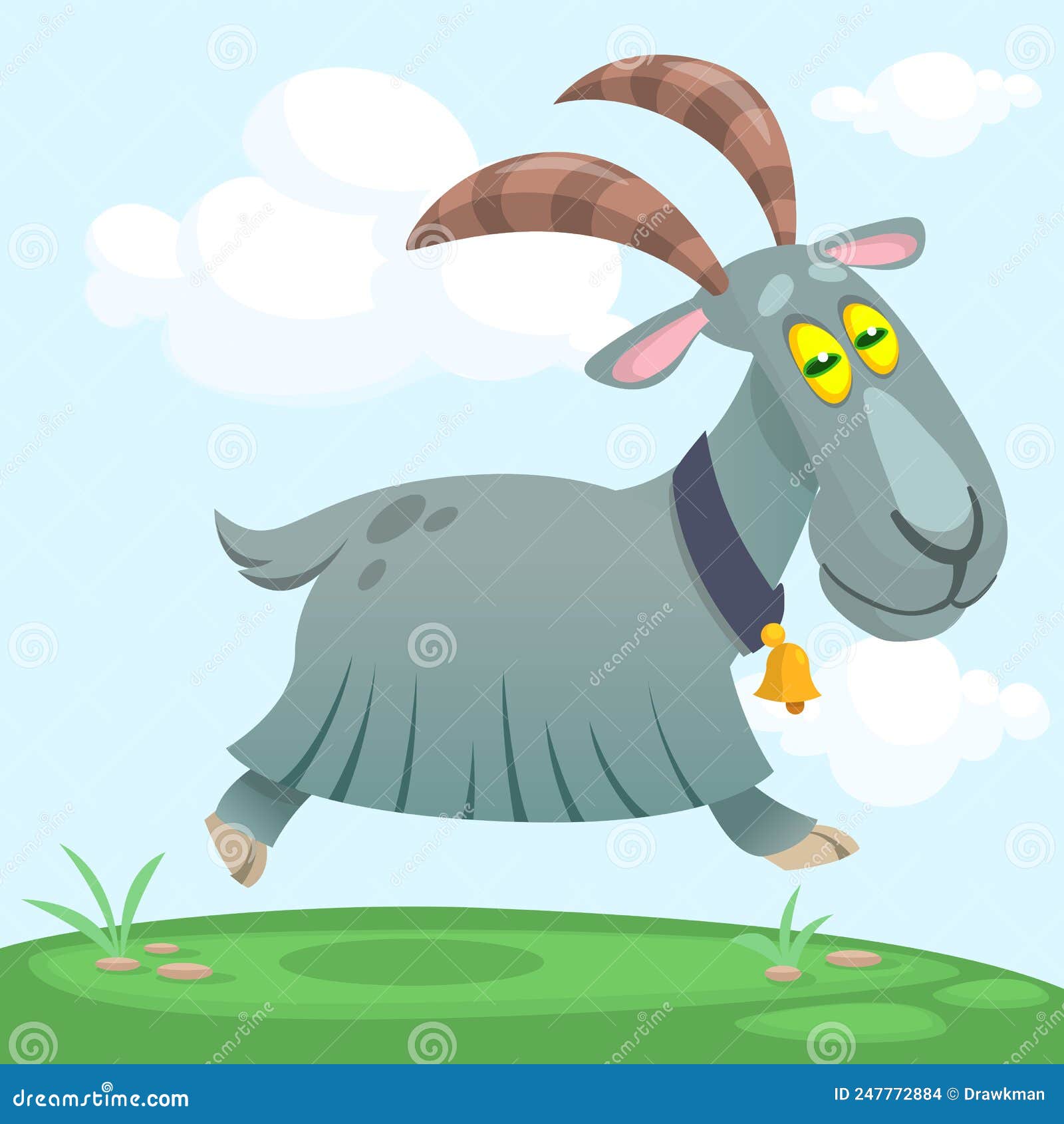 Vector Illustration of Cute Goat Character Cartoon Isolated Stock ...