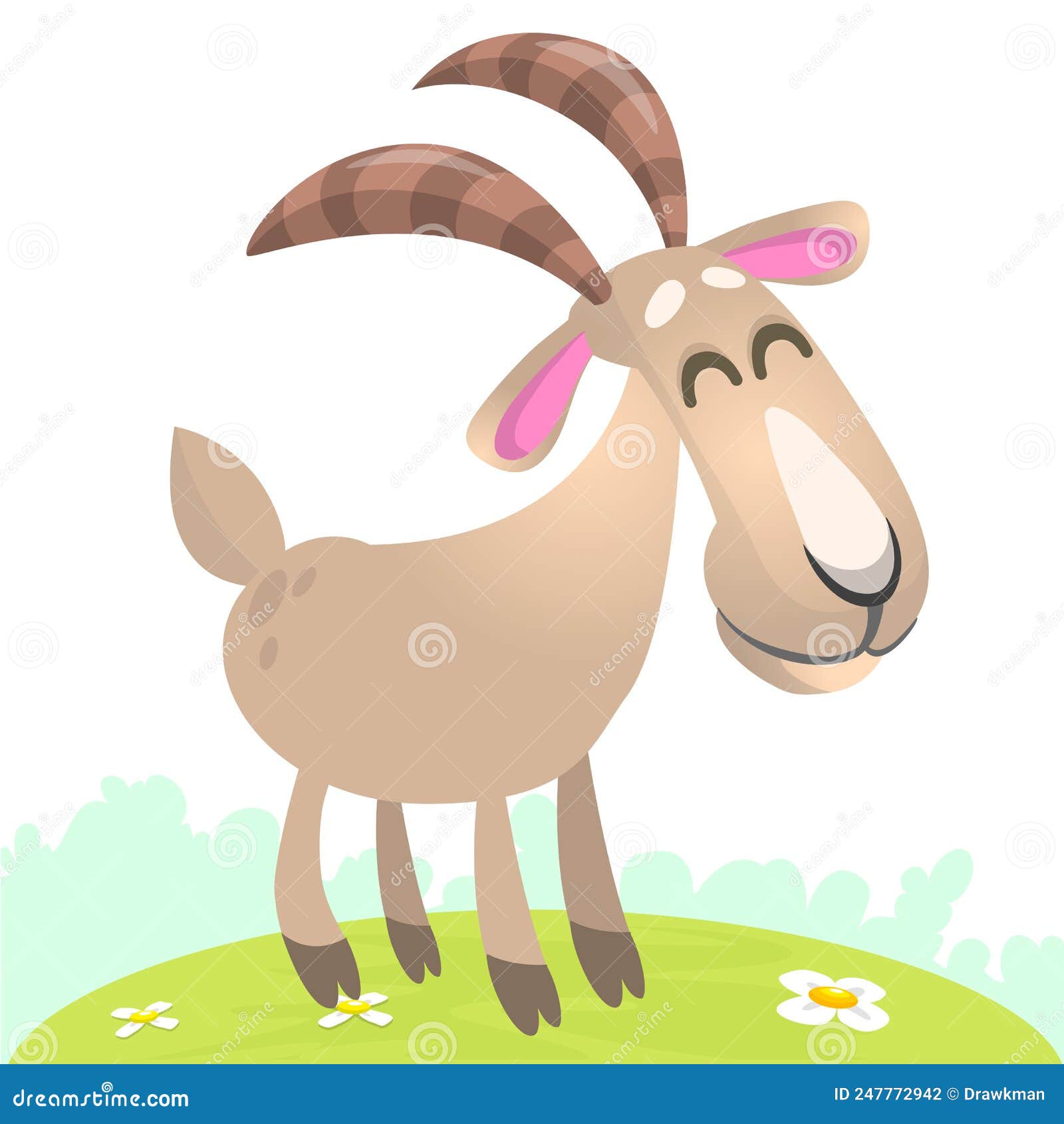 Vector Illustration of Cute Goat Character Cartoon Isolated Stock ...