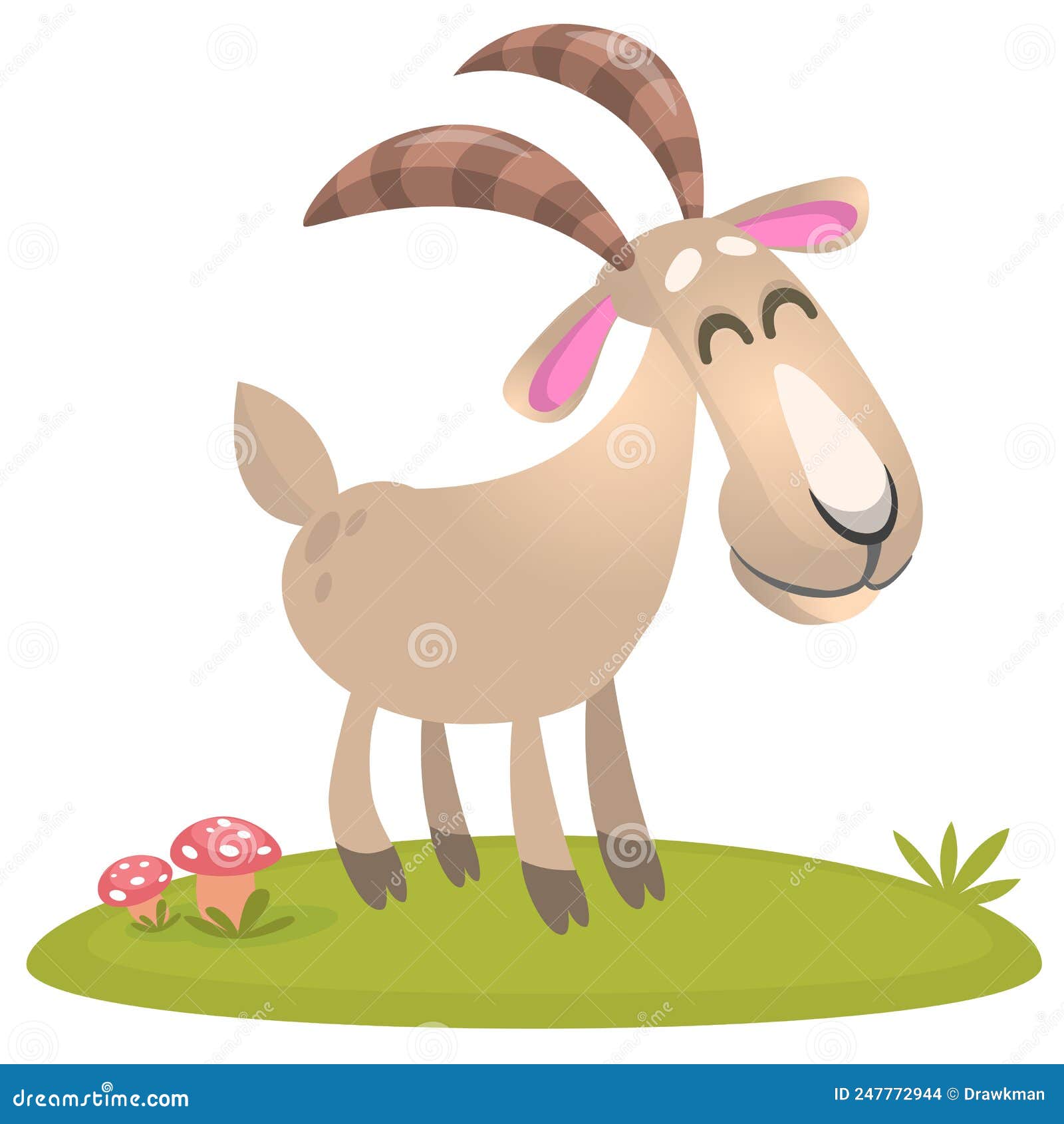 Vector Illustration of Cute Goat Character Cartoon Isolated Stock ...