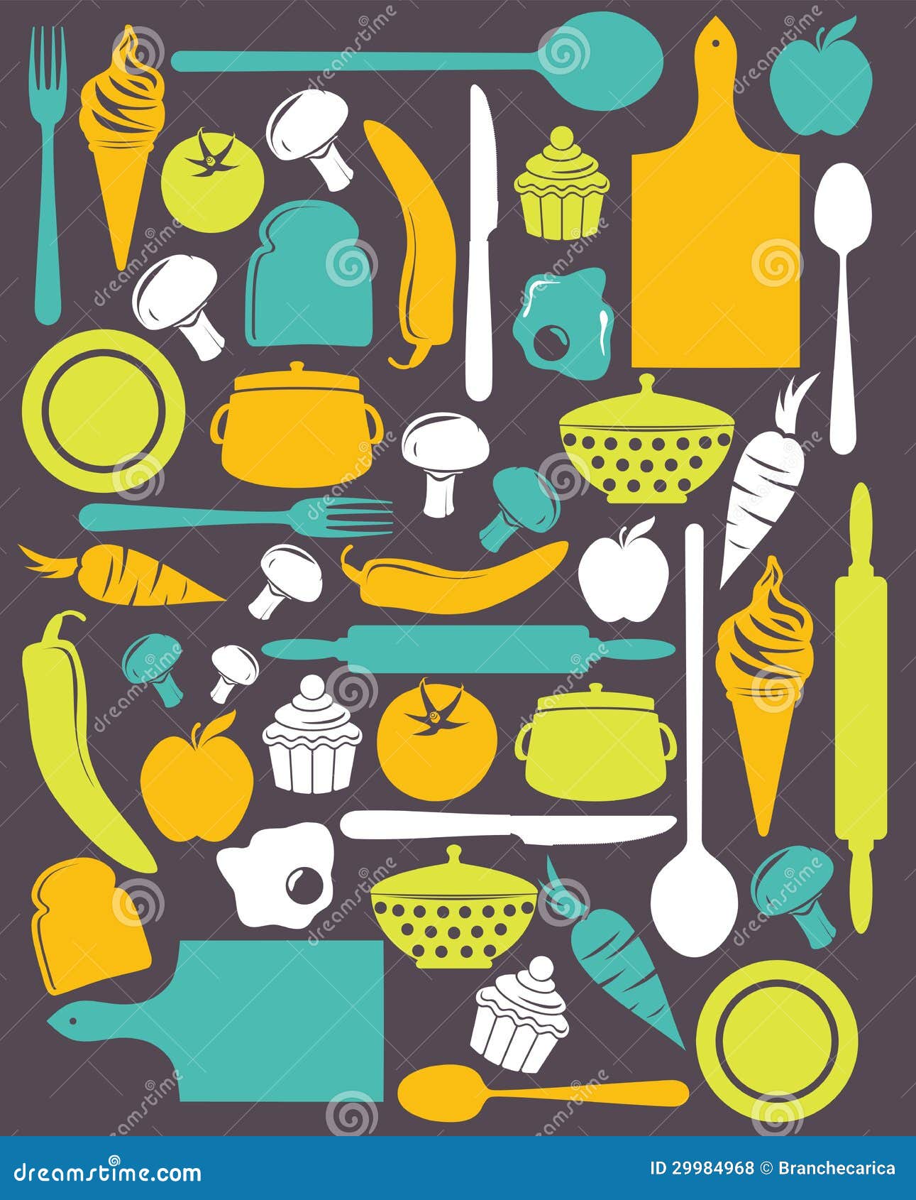 Cute kitchen pattern stock vector. Illustration of abstract - 29984968
