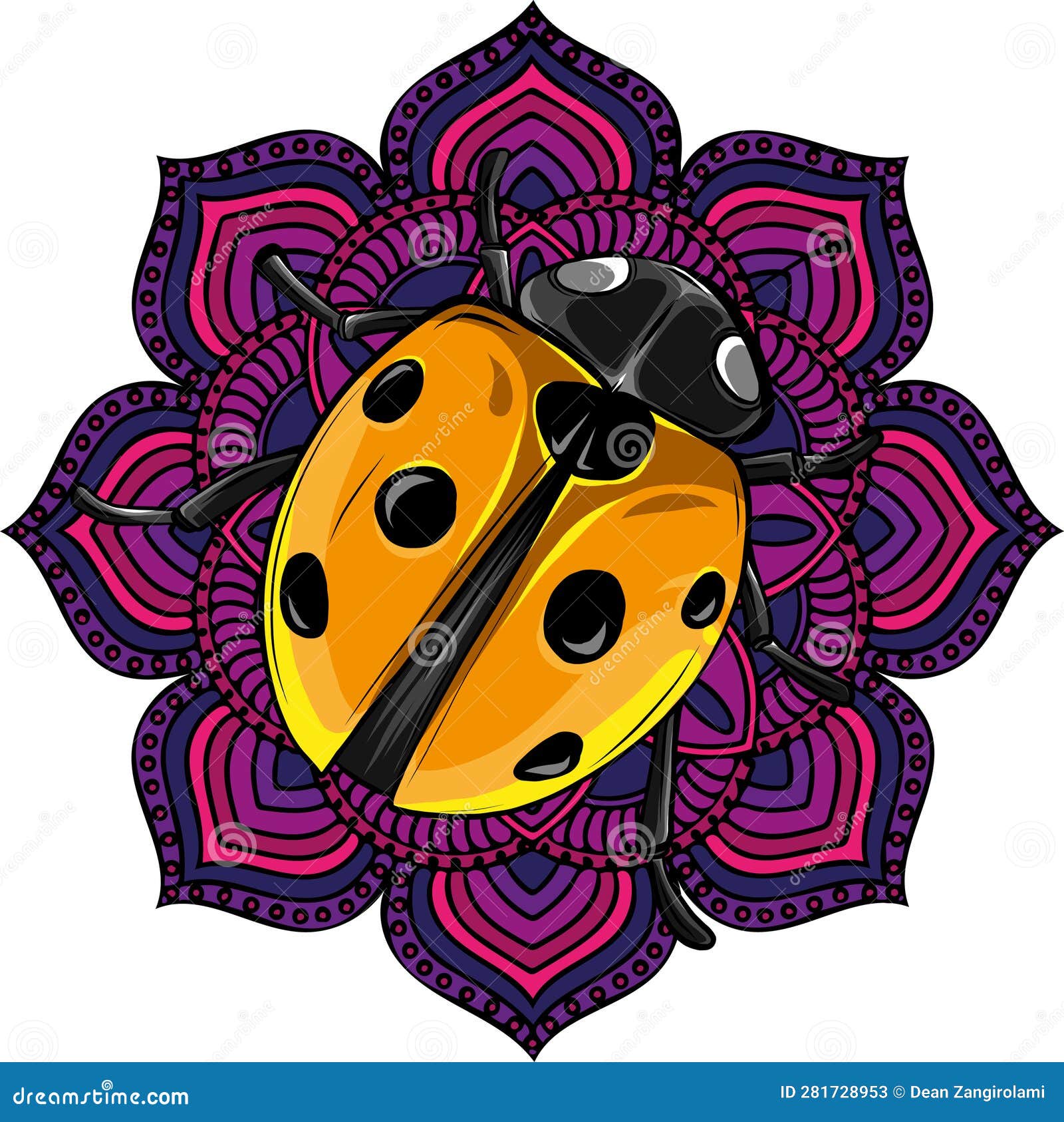 Vector Illustration of Cute Ladybug Cartoon Design Stock Vector ...
