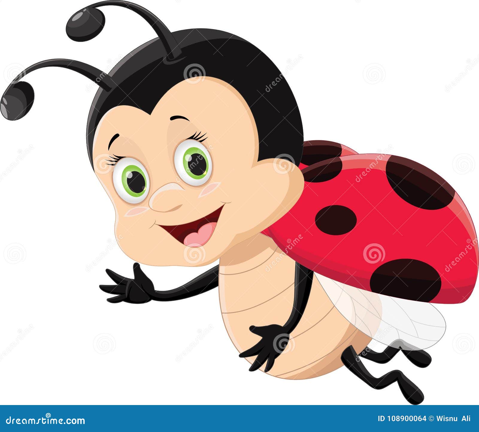 Cartoon Flying Ladybug
