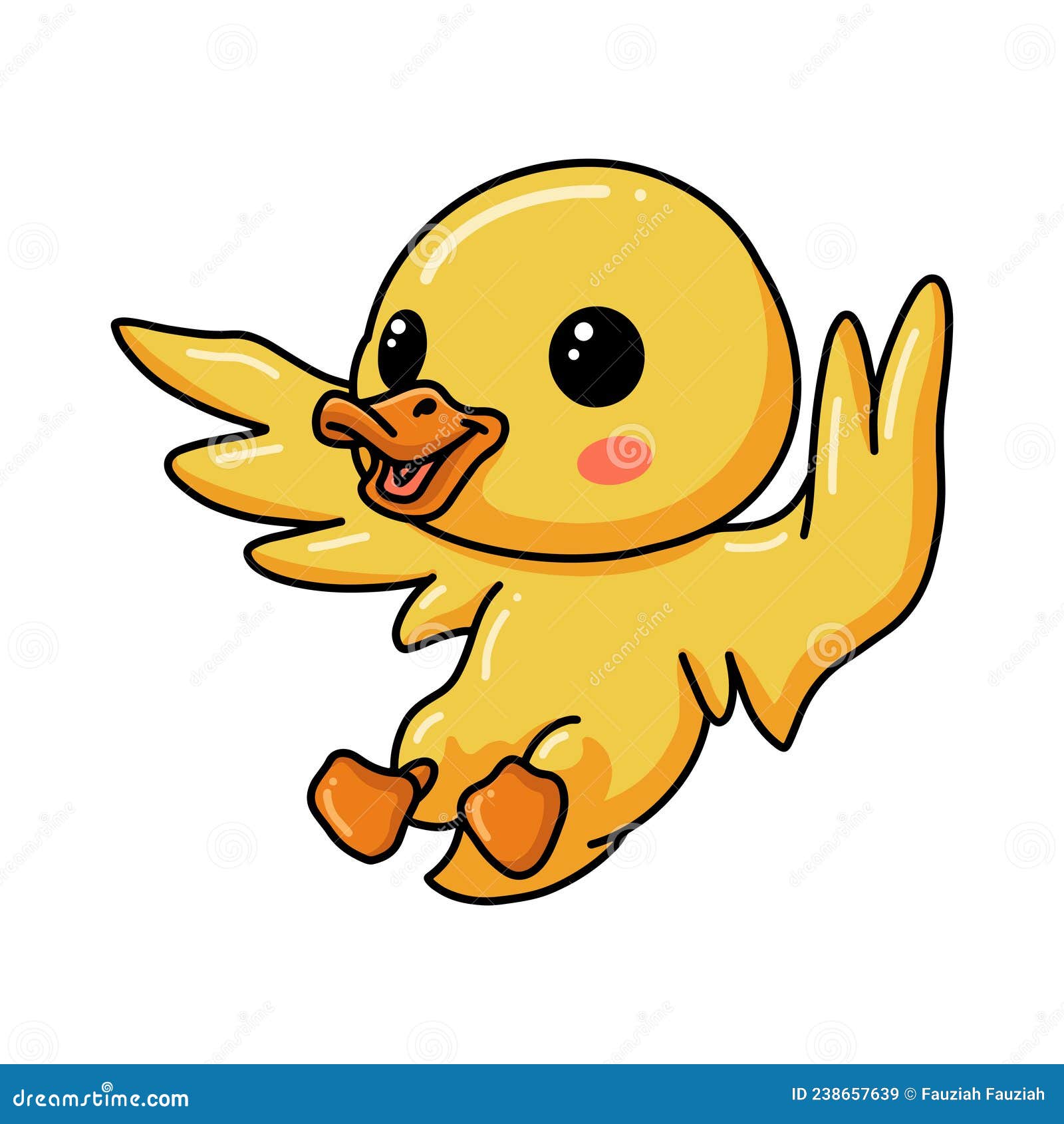 Cute Little Duck Cartoon Posing Stock Vector - Illustration of flying ...
