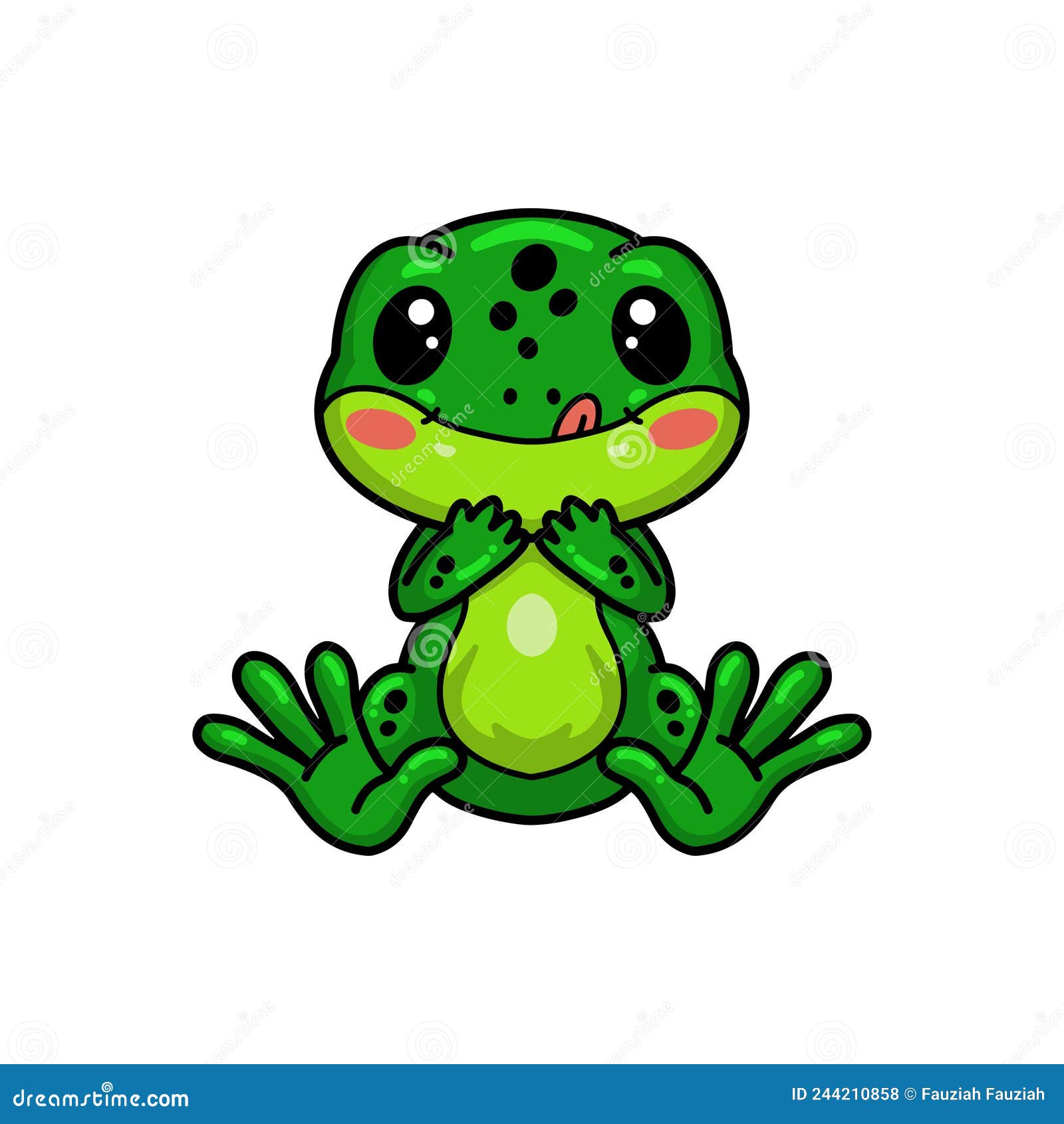 Cute Little Frog Cartoon Sitting Stock Vector - Illustration of funny ...