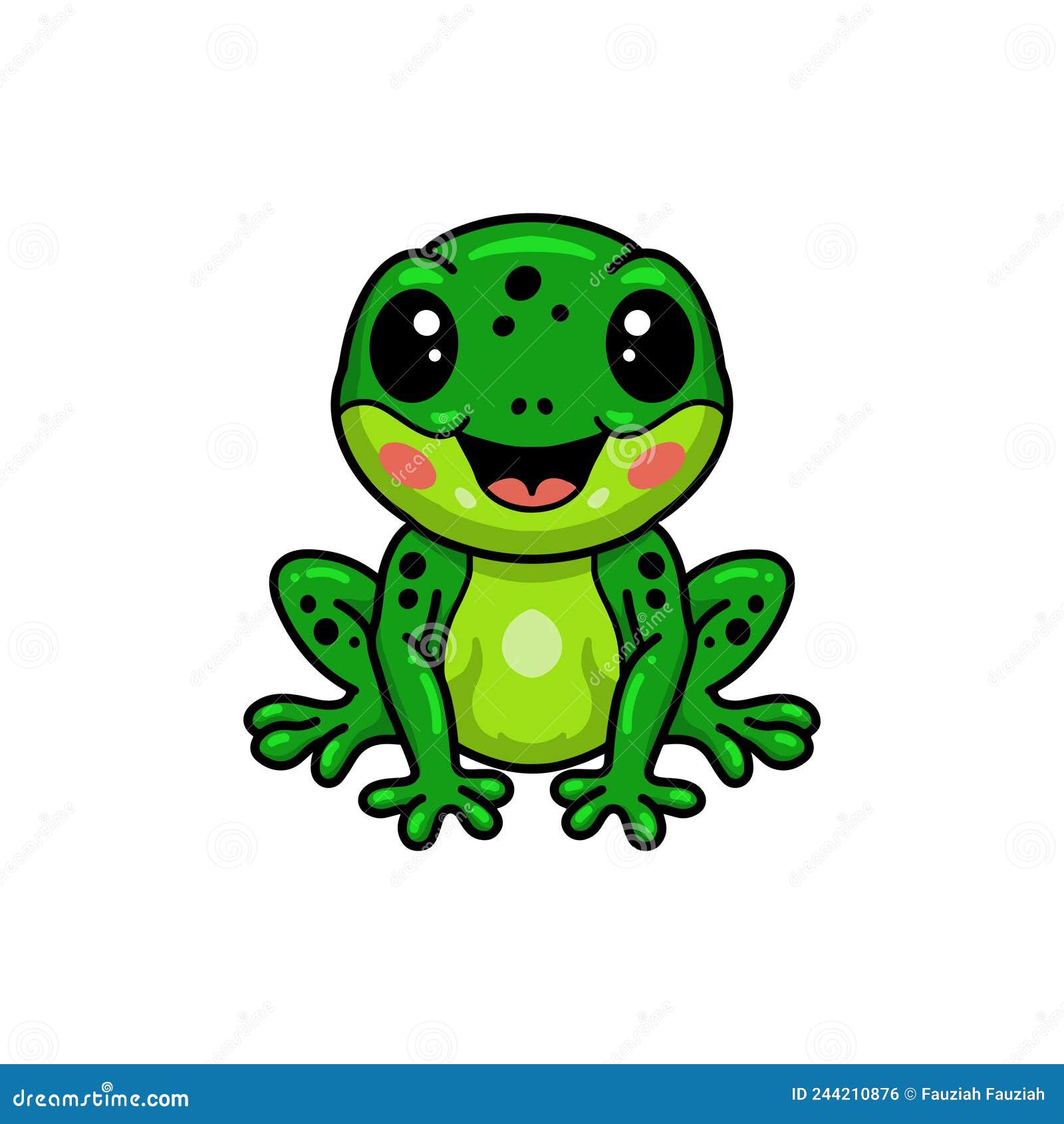 Cute Little Frog Cartoon Sitting Stock Vector - Illustration of ...