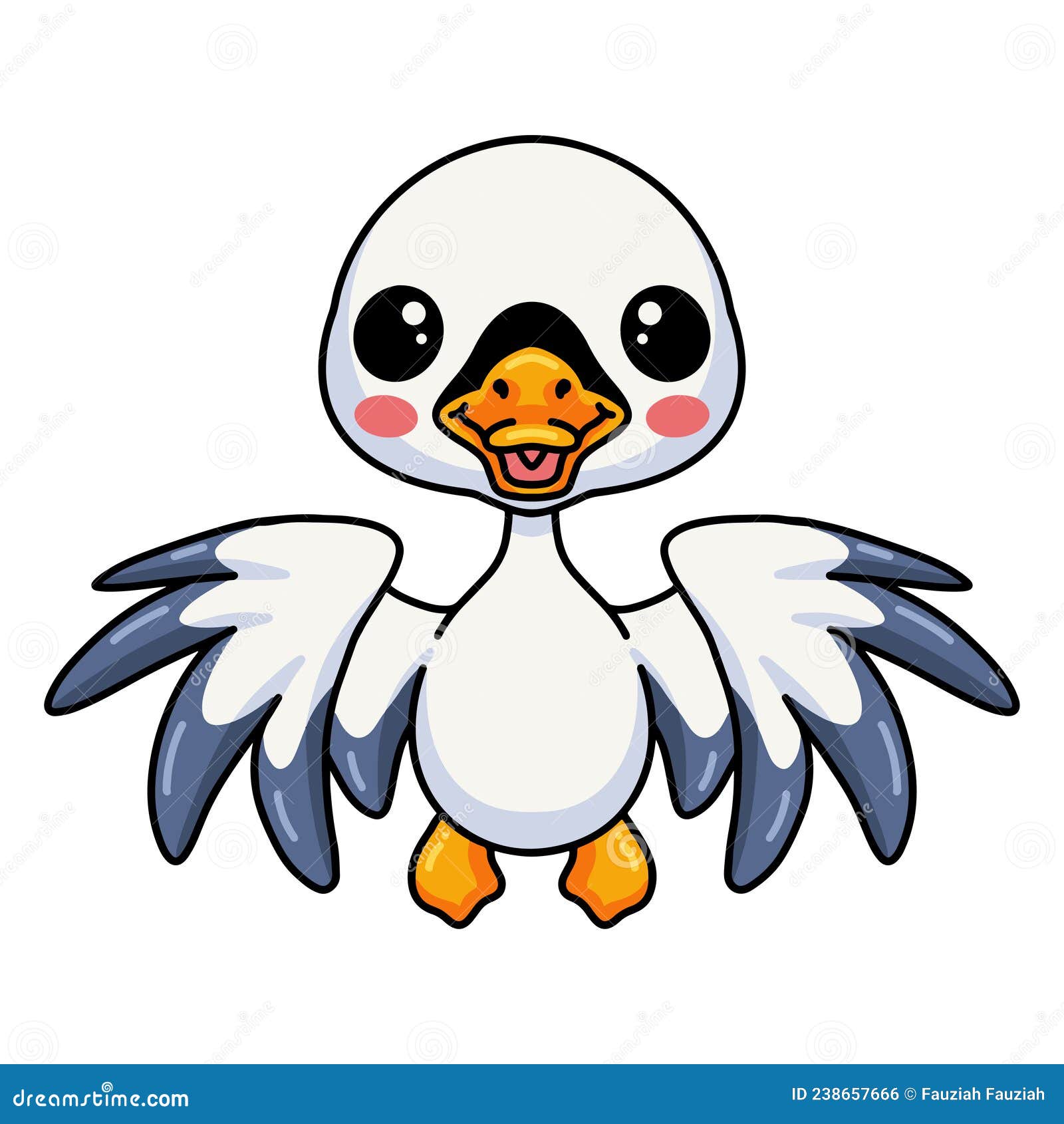 Cute Little Goose Cartoon Flying Stock Vector - Illustration of little ...