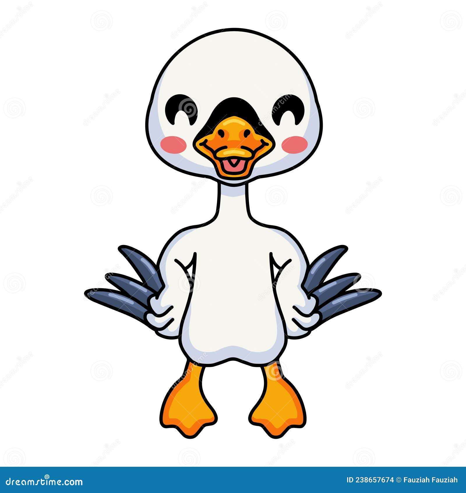 Cute Little Goose Cartoon Standing Stock Vector - Illustration of baby ...