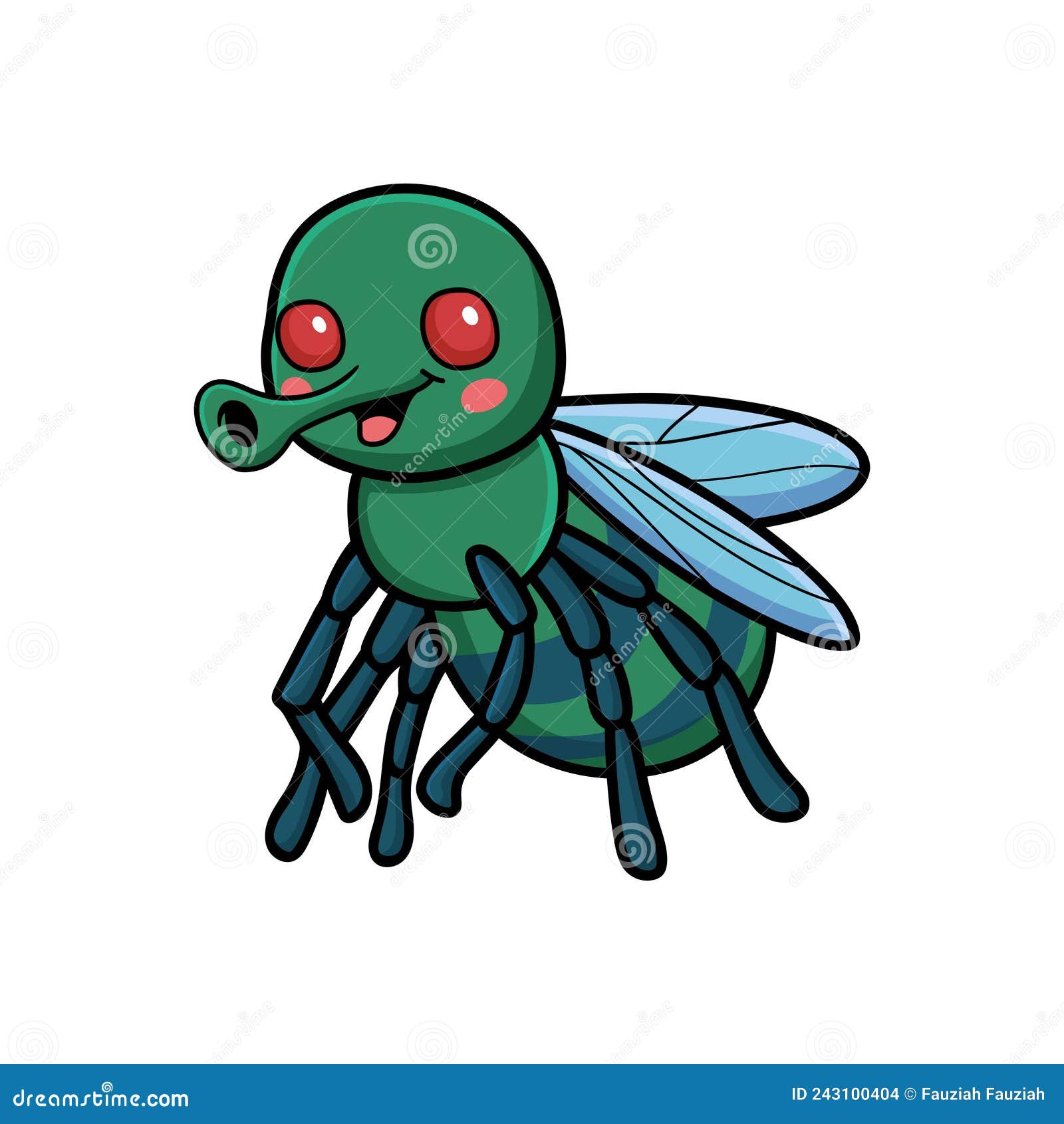 Cute Little House Fly Cartoon Stock Vector - Illustration of pest ...