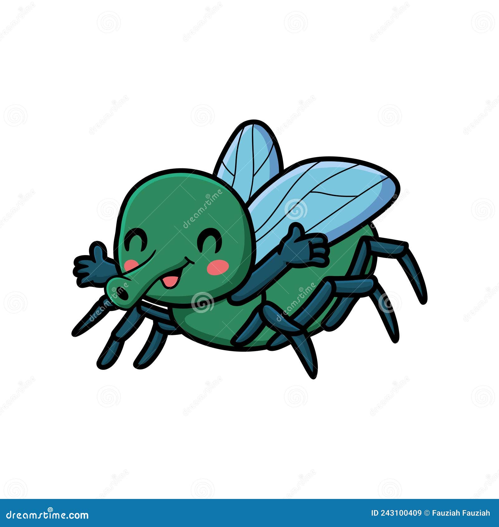 Cute Little House Fly Cartoon Stock Vector - Illustration of graphic ...