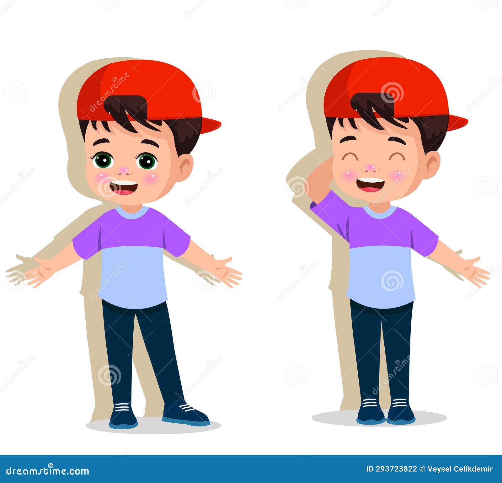Vector Illustration Cute Little Kids Stock Vector - Illustration of ...