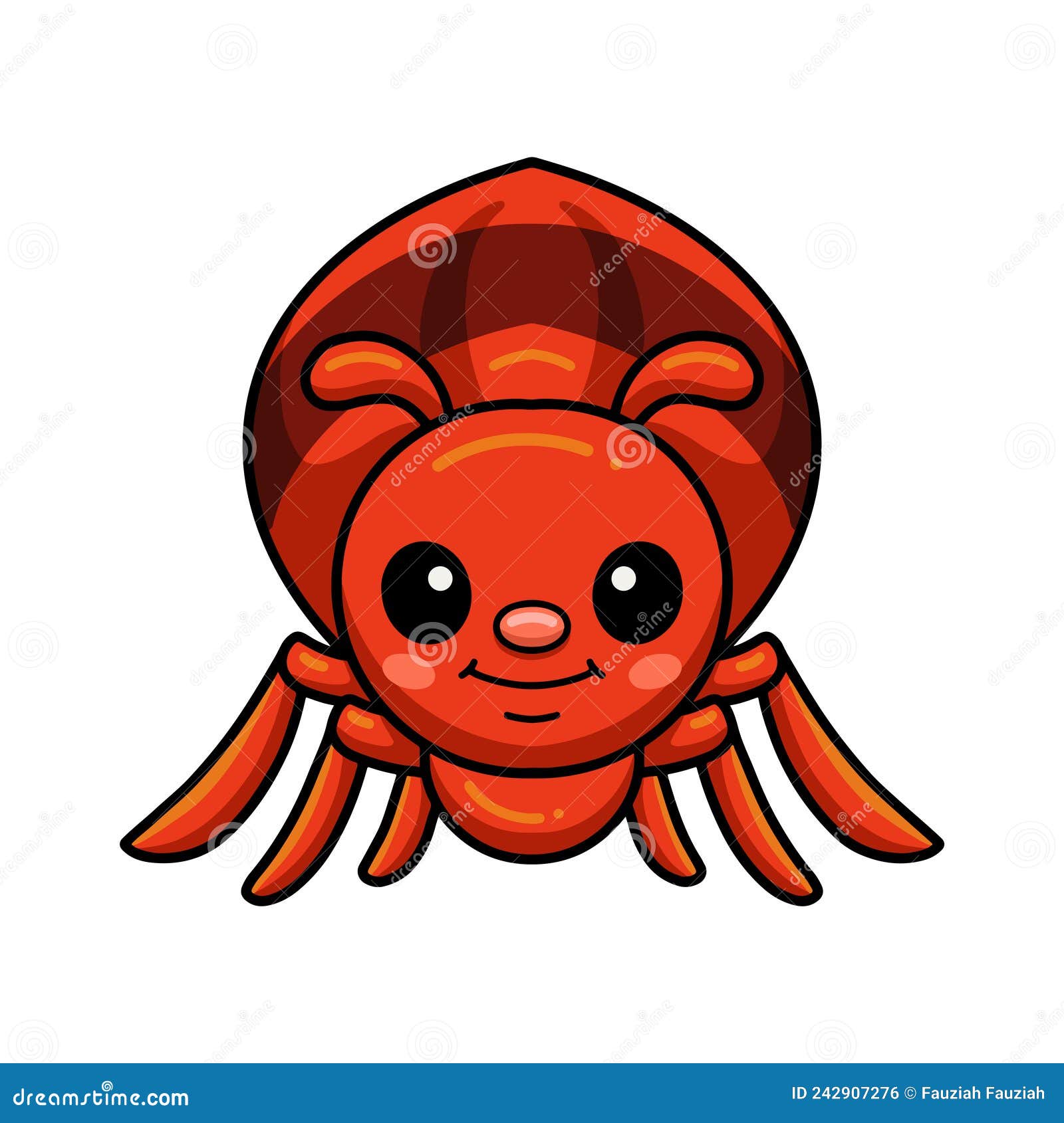 Cute Little Red Ant Cartoon Stock Vector - Illustration of small ...