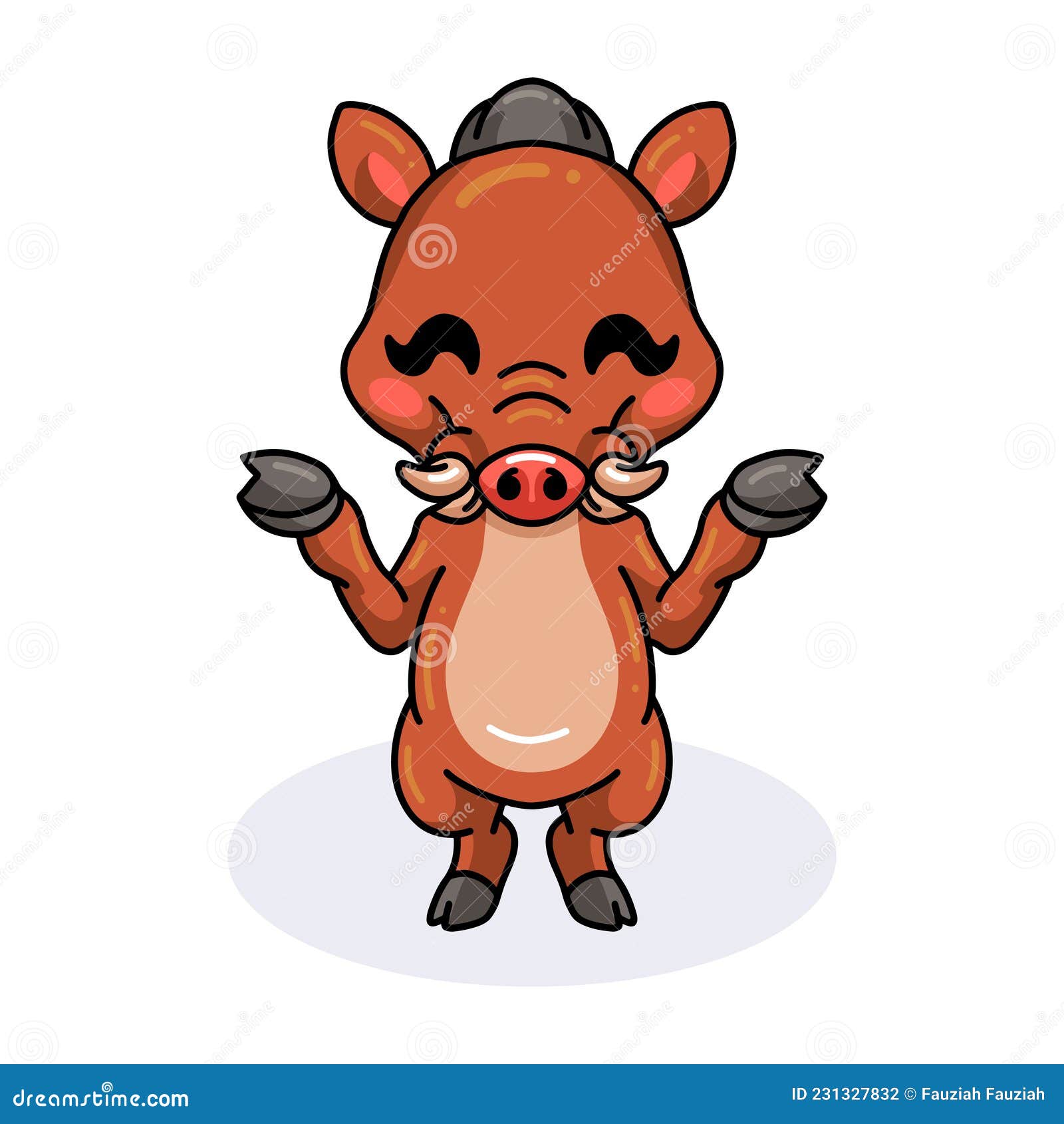Cute Little Wild Boar Cartoon Stock Vector - Illustration of cartoon ...