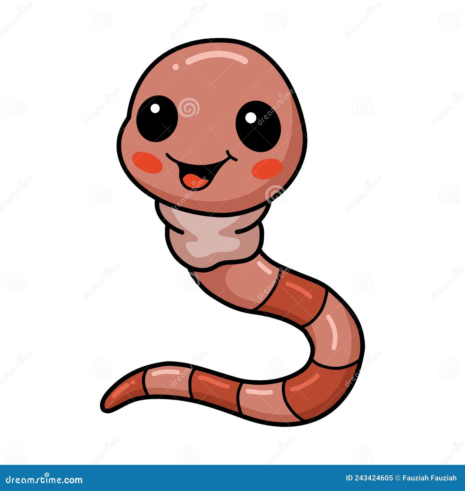 Cute Little Worm Cartoon Character Stock Vector - Illustration of ...