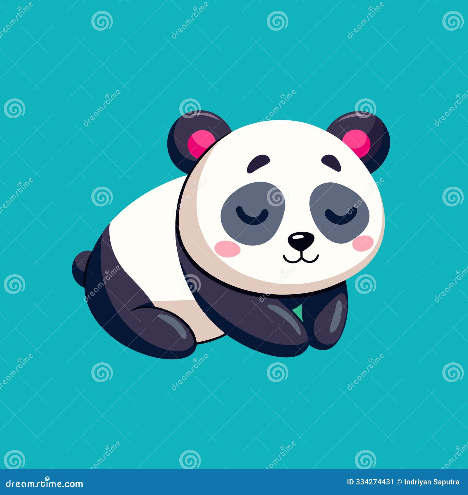 Vector Illustration of Cute Panda Sleeping Stock Illustration ...