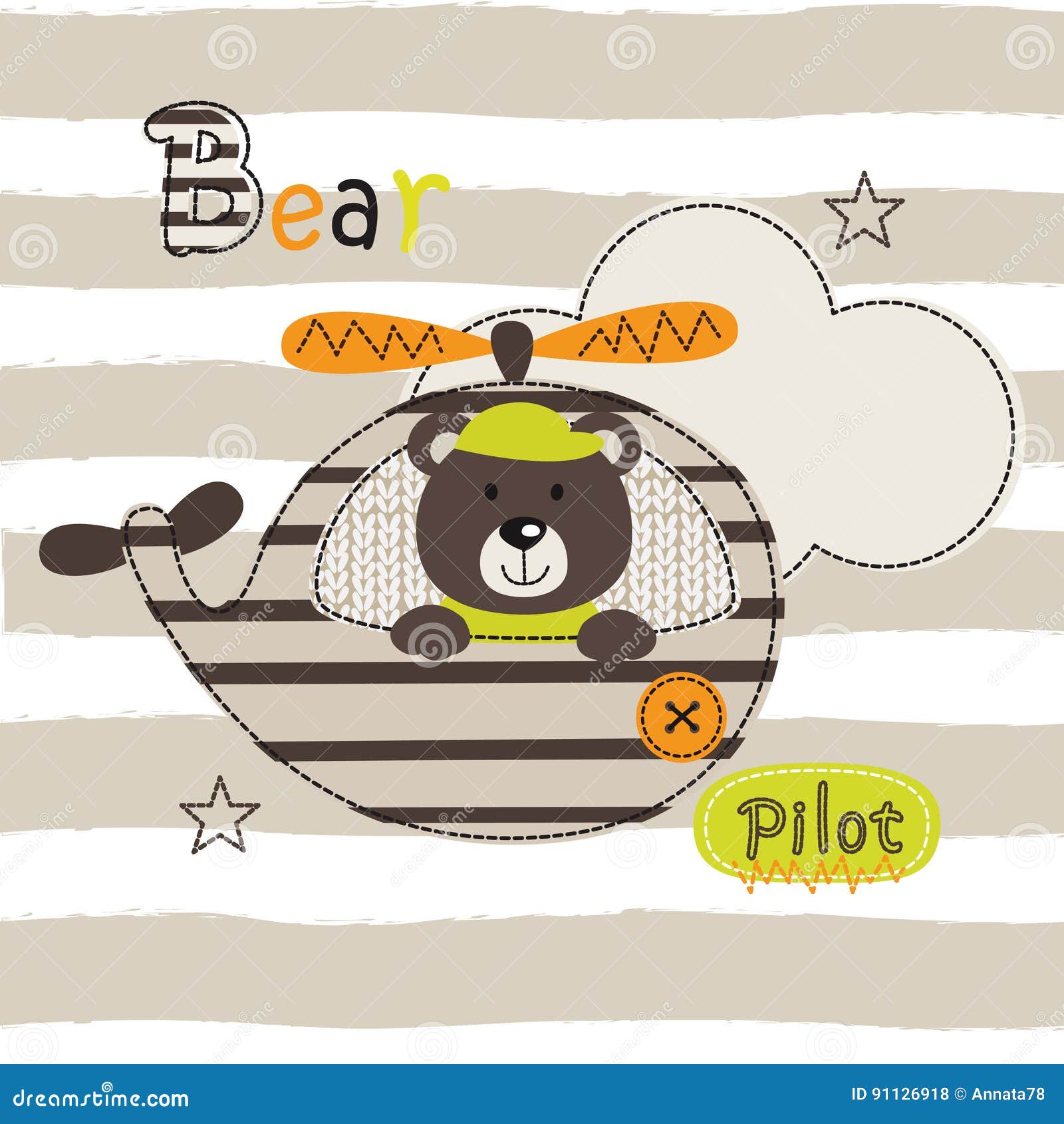 Pilot Bear Vector Cartoon Illustration | CartoonDealer.com #84372938