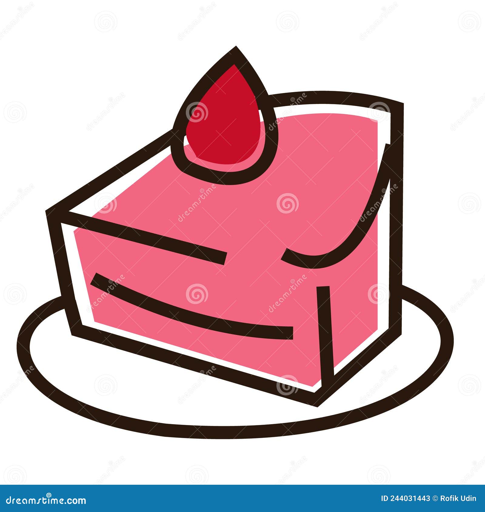 Illustration of Cute Pink Cake Stock Illustration - Illustration of ...