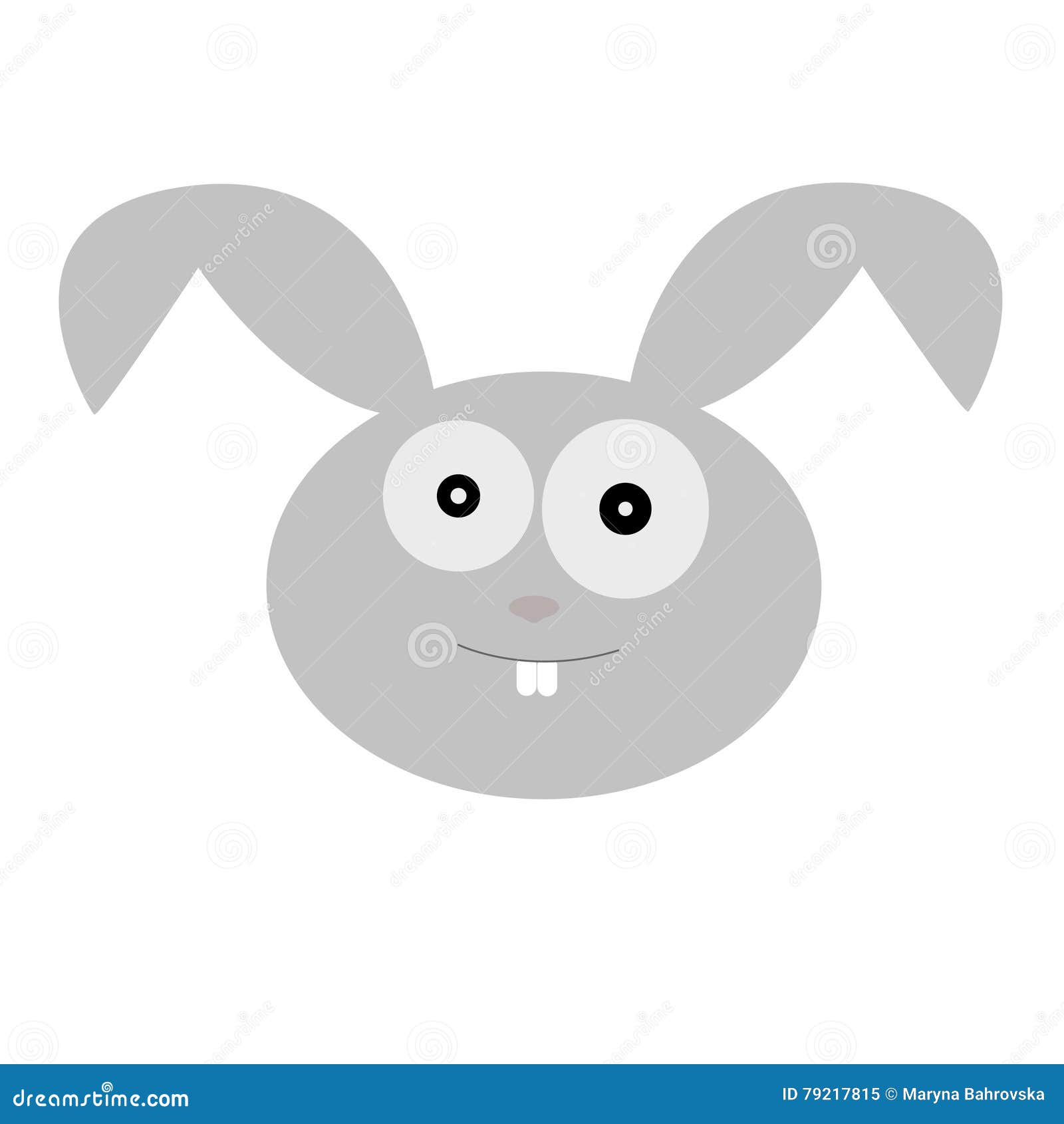 Vector Illustration Of A Cute Rabbit Head Stock Vector - Illustration ...