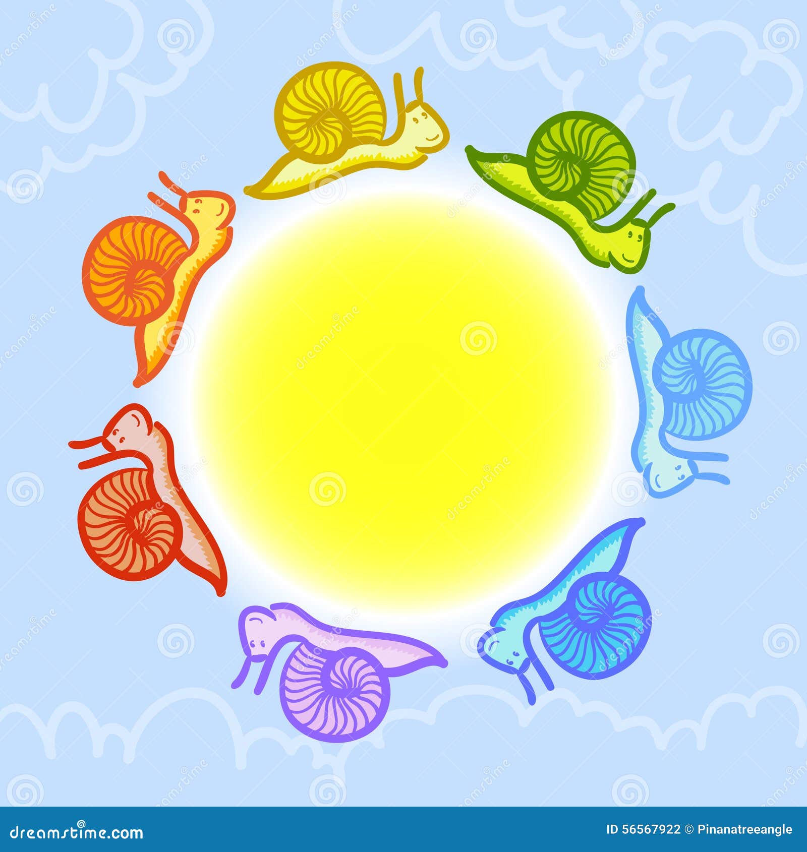 Vector Illustration of Cute Rainbow Snails. Day Stock Vector ...