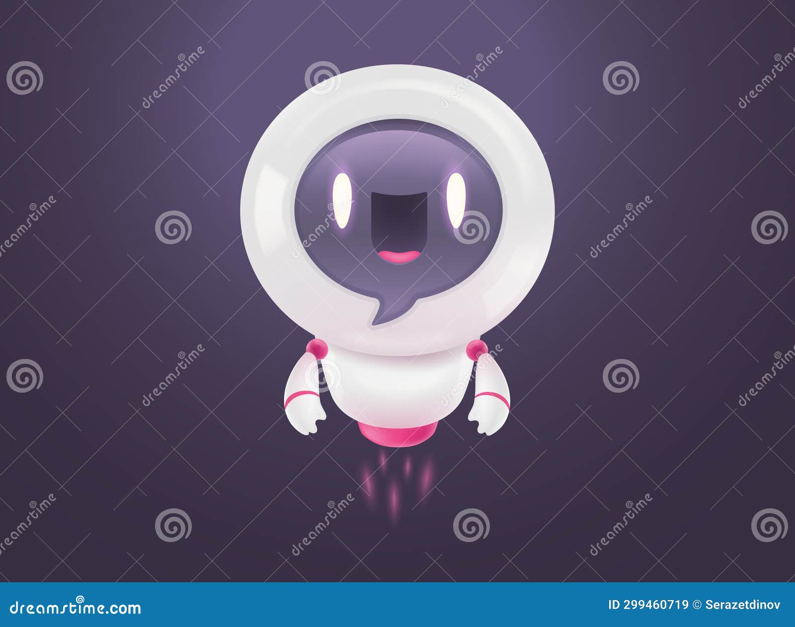 Vector Illustration of Cute Robot. Vector Icon for Chatbot in Realistic ...
