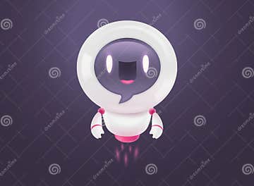 Vector Illustration of Cute Robot. Vector Icon for Chatbot in Realistic ...