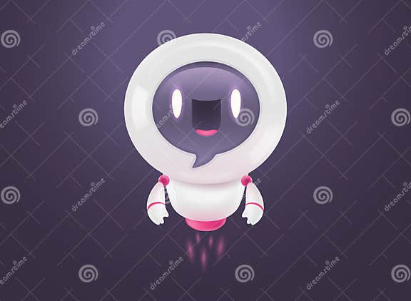 Vector Illustration of Cute Robot. Vector Icon for Chatbot in Realistic ...