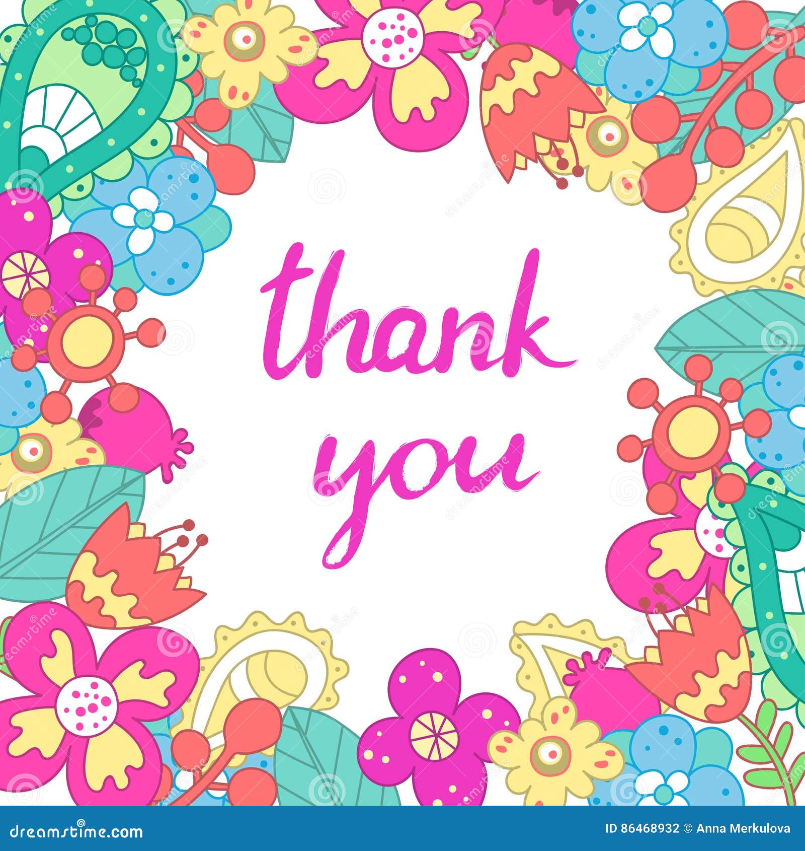 Vector Illustration of Cute Simple Floral Frame Stock Vector ...