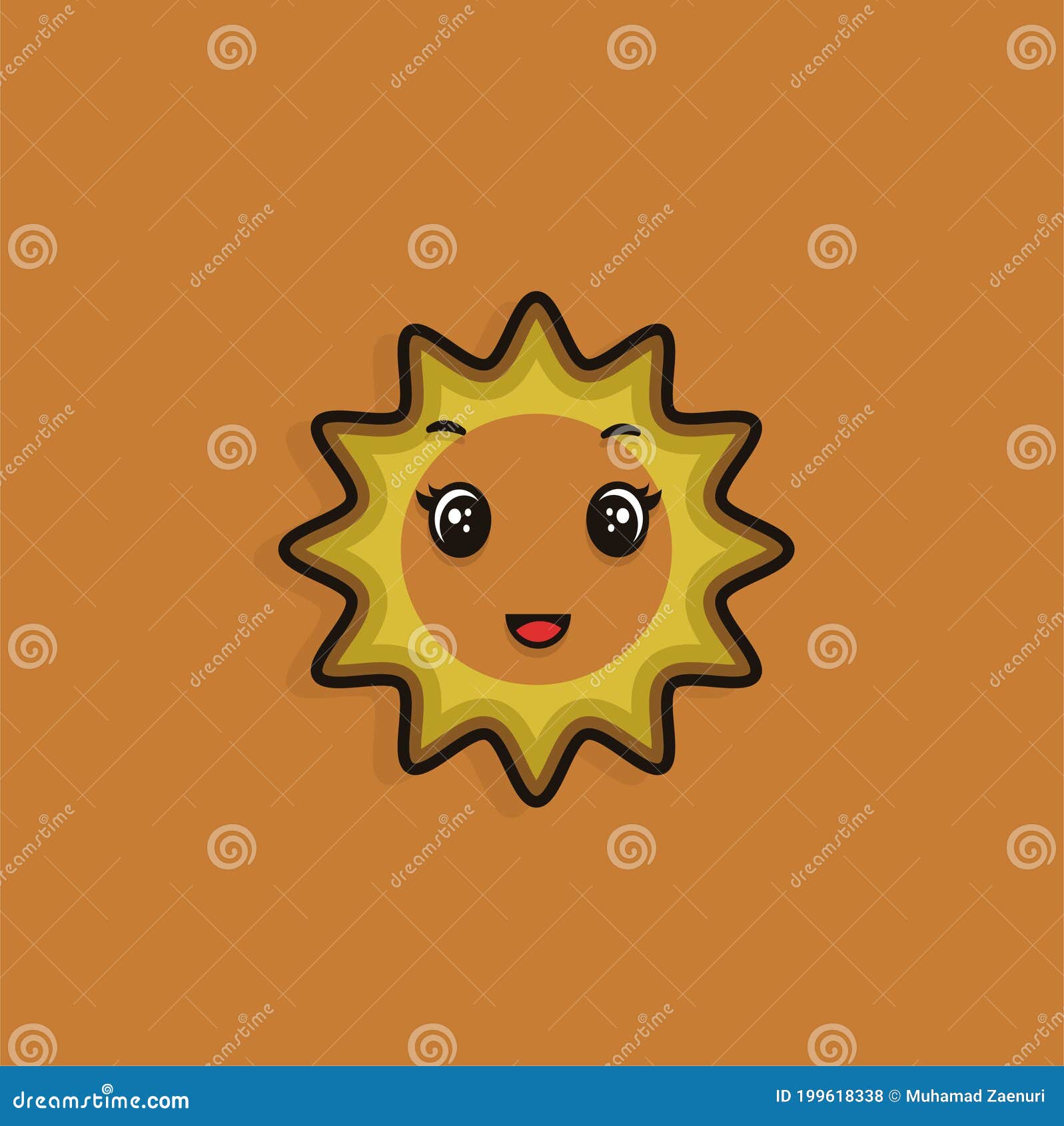 Vector Illustration of a Cute Sun. Stock Vector - Illustration of sign ...