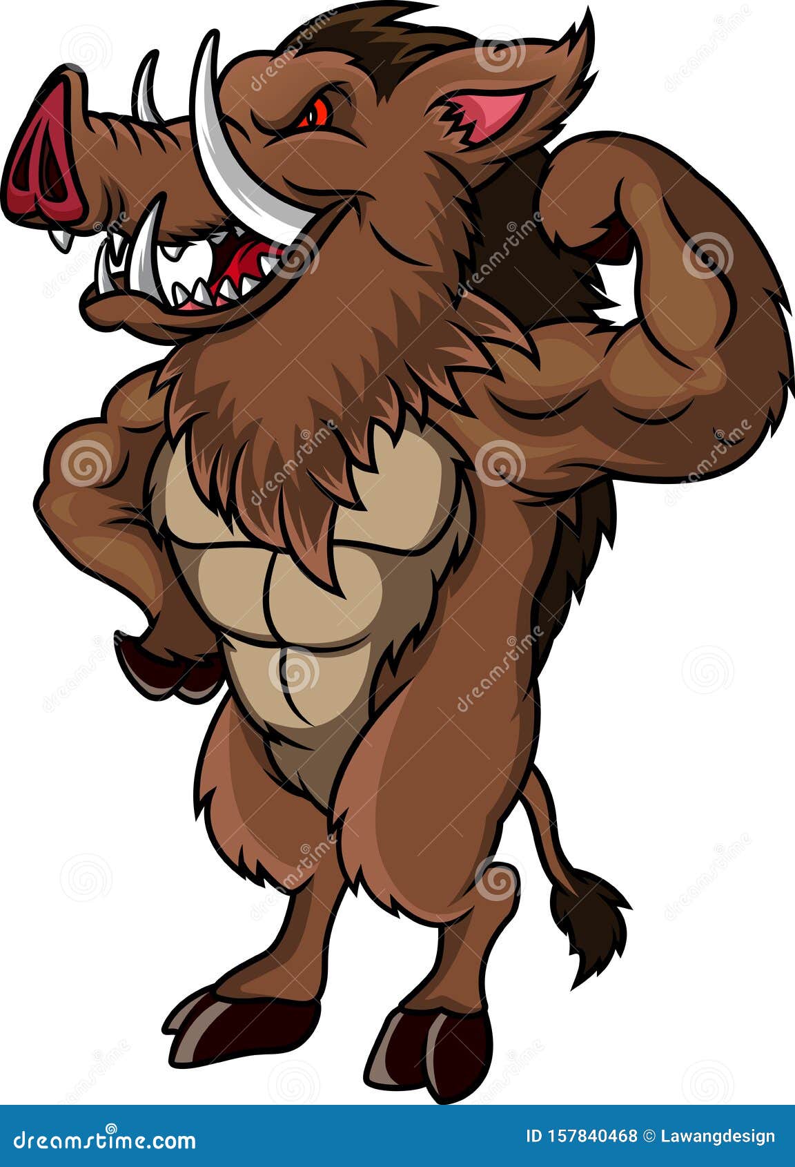 Cute wild boar cartoon stock vector. Illustration of nature - 157840468