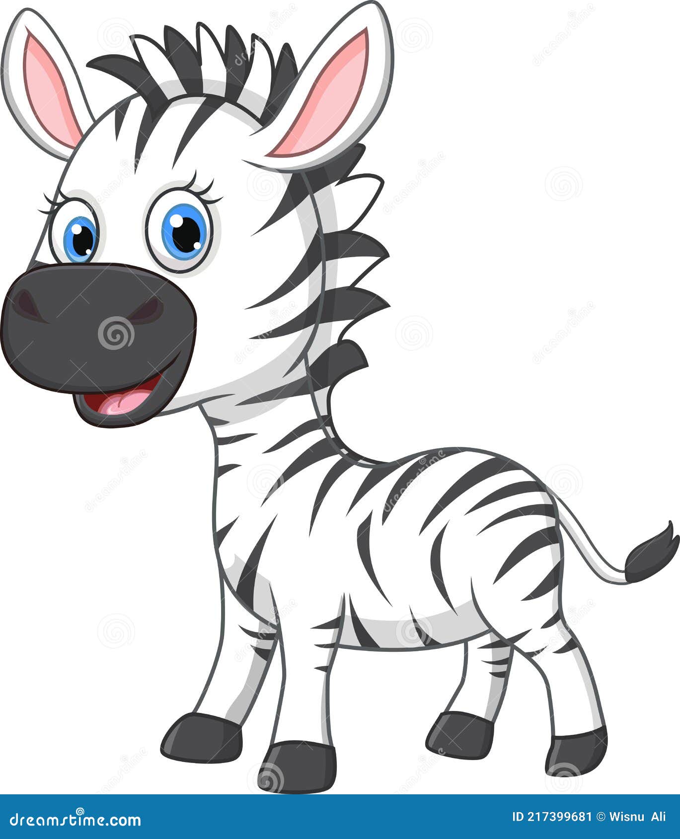 Vector Illustration of Cute Zebra Cartoon Stock Vector - Illustration ...