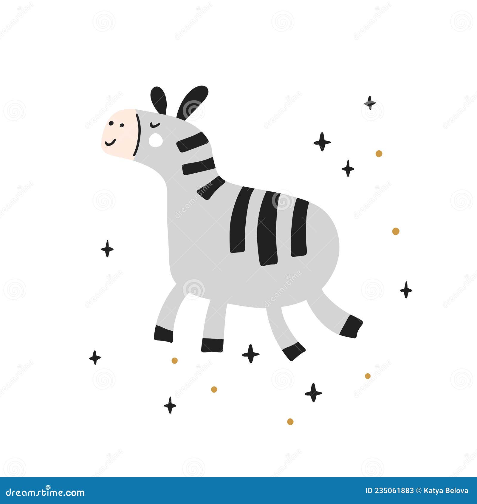 Vector Illustration. Cute Zebra for Design Stock Vector - Illustration ...