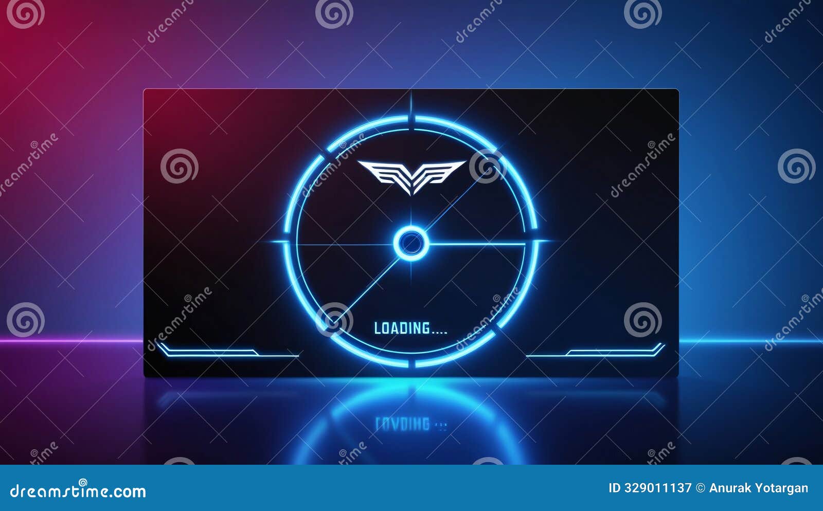 Vector Illustration Cyber Loading Screen in Neon Color Stock ...