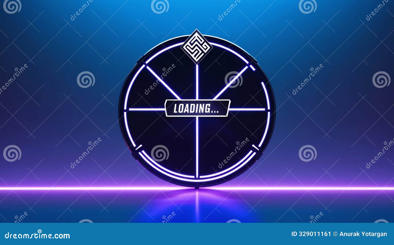 Vector Illustration Cyber Loading Screen in Neon Color Stock ...