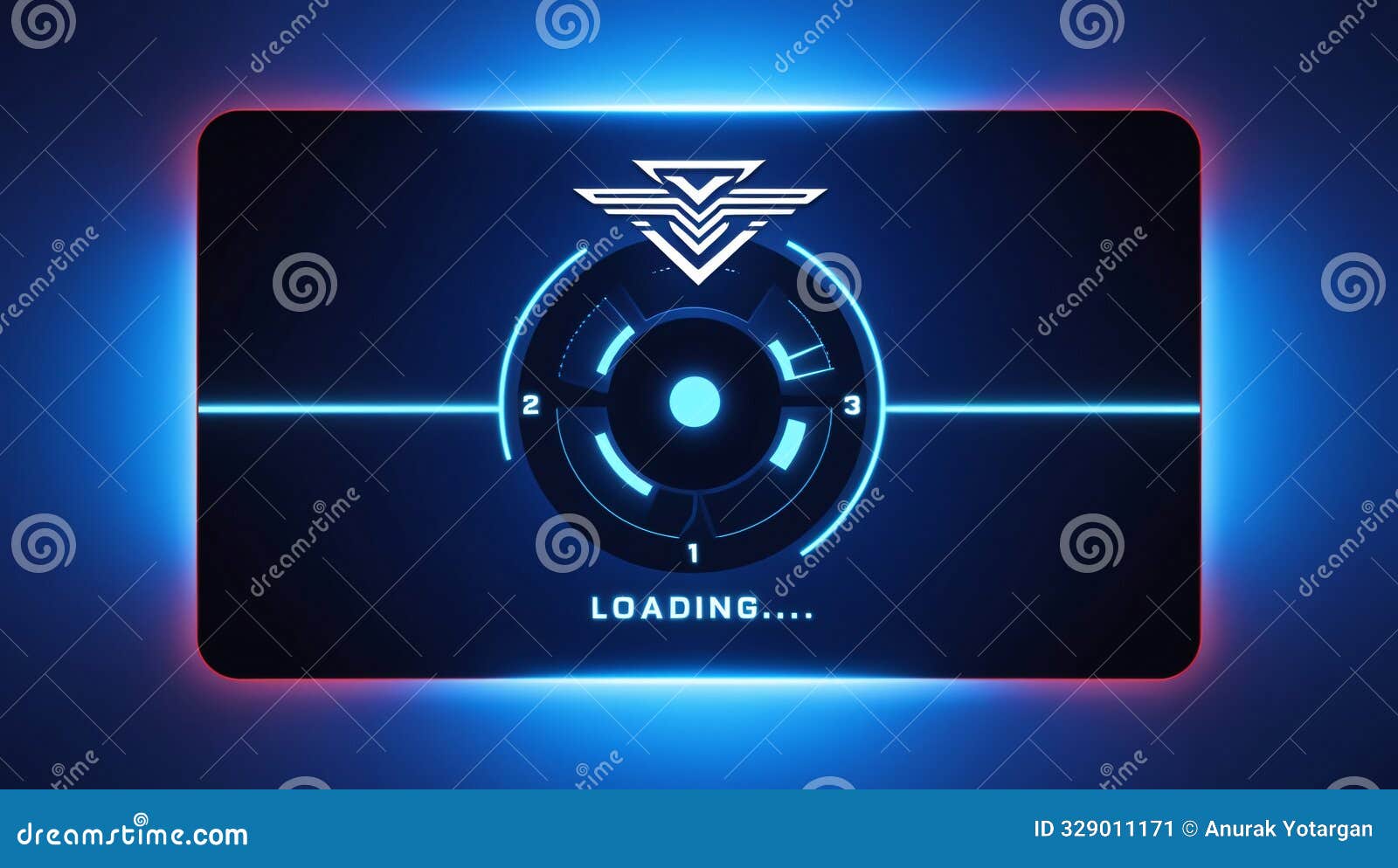 Vector Illustration Cyber Loading Screen in Neon Color Stock ...