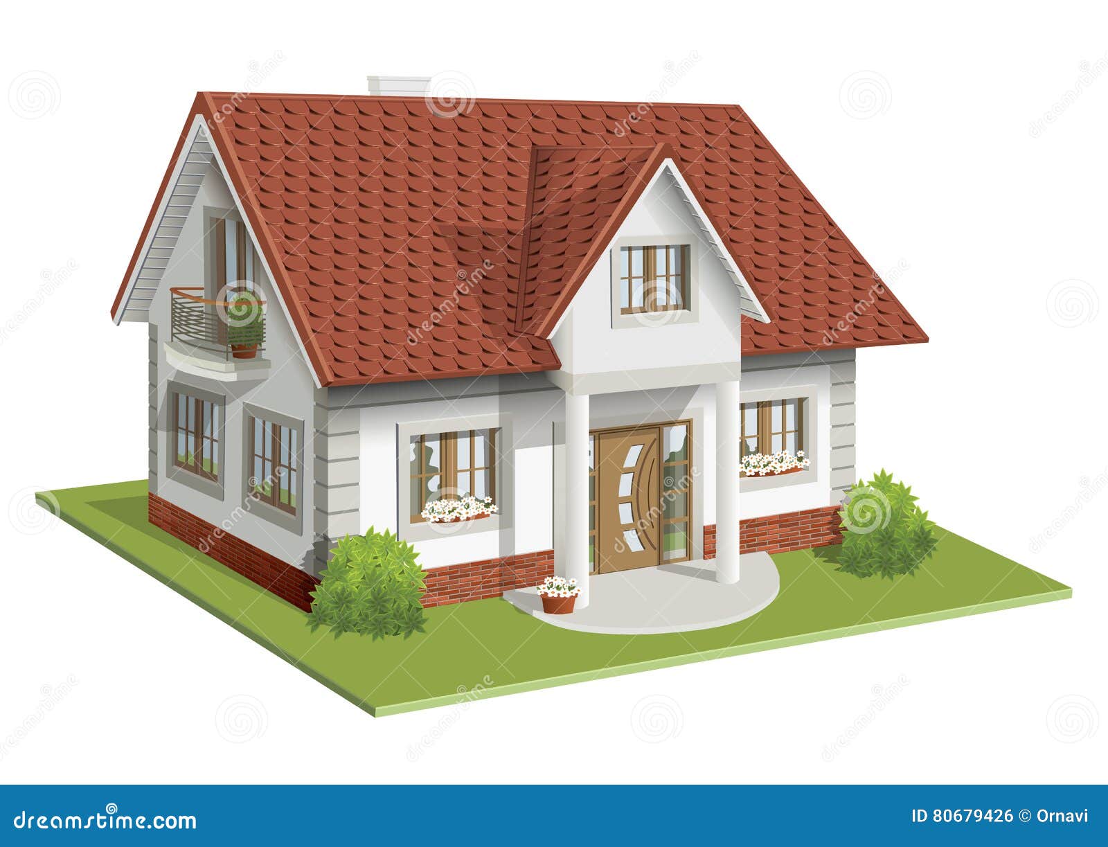 Vector Illustration 3d of Classic House Stock Vector - Illustration of ...